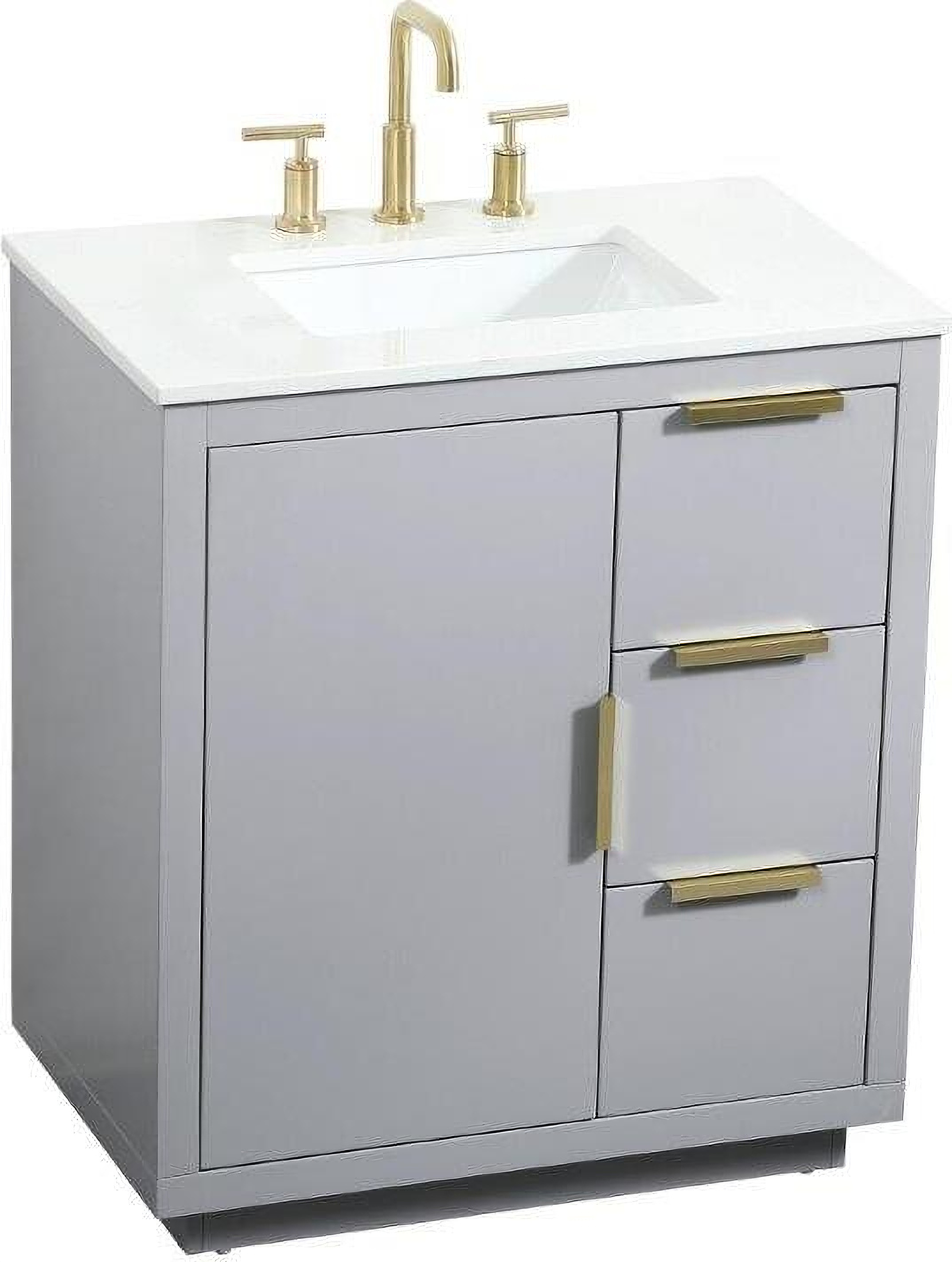Blake 30 Inch Single Bathroom Vanity In Grey - 1StopBedrooms.