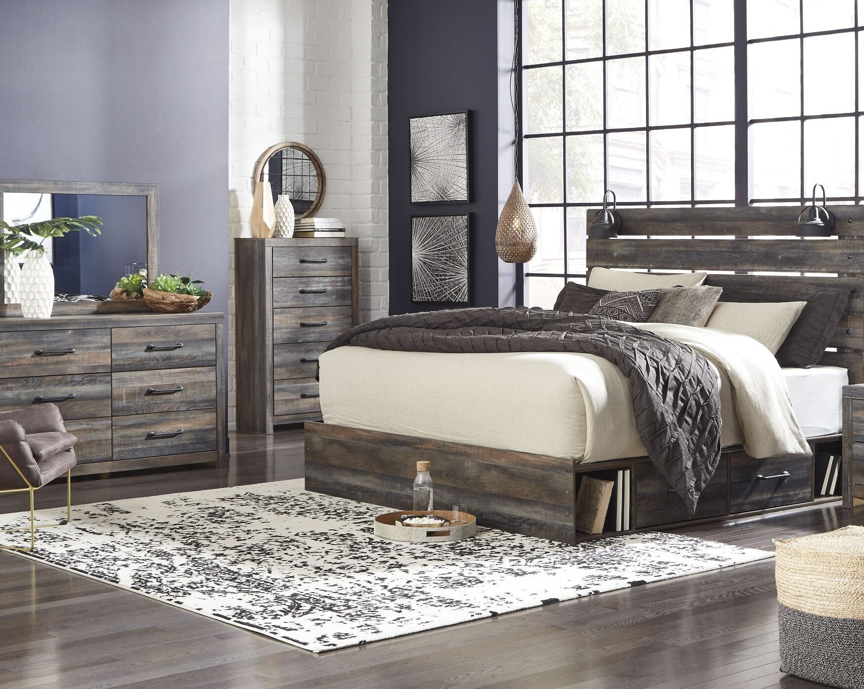 Drystan Multi Panel Bedroom Set With Two Underbed Storage - 1StopBedrooms.