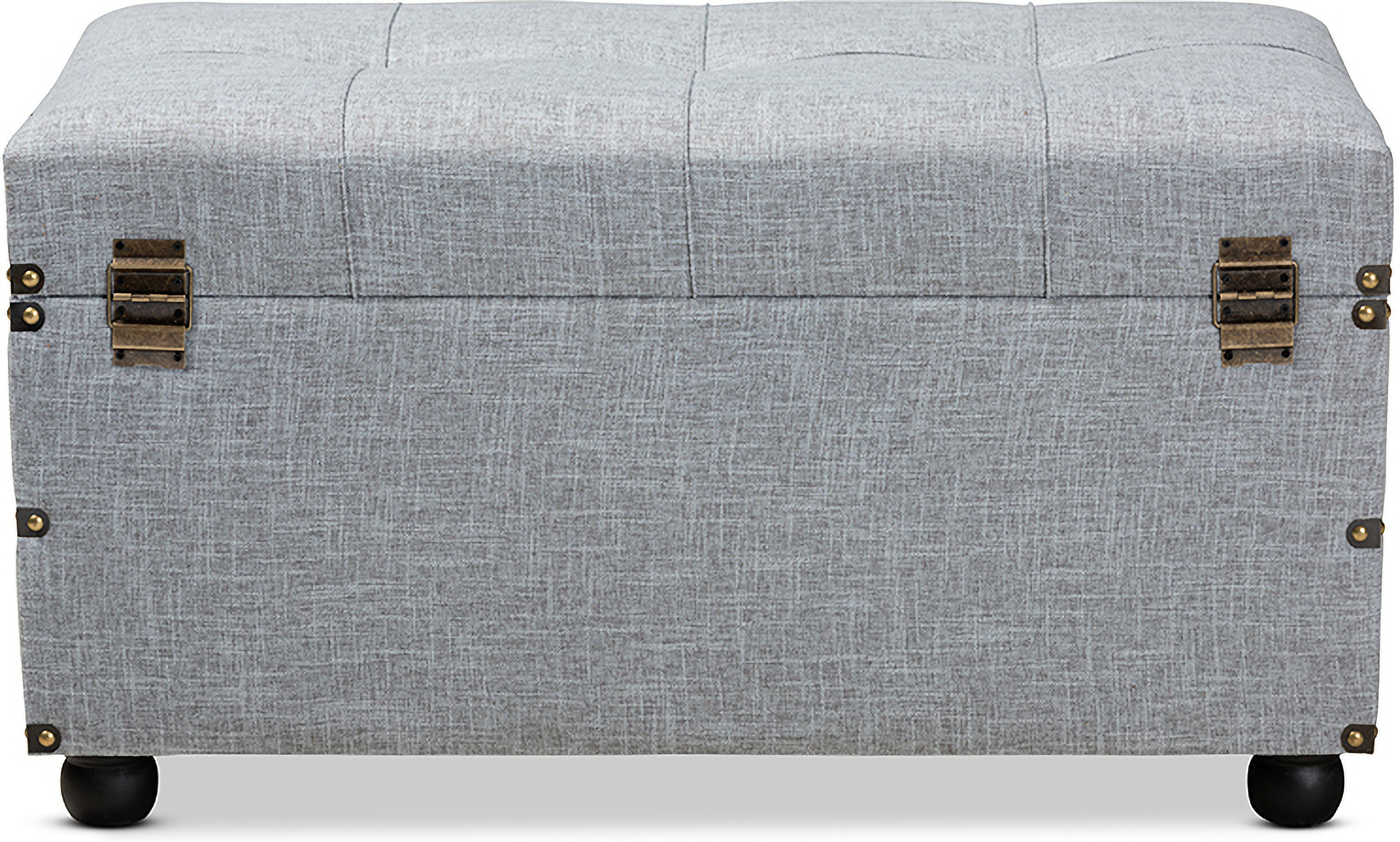 Flynn Modern Transitional Grey Fabric Upholstered 2-Drawer Storage ...