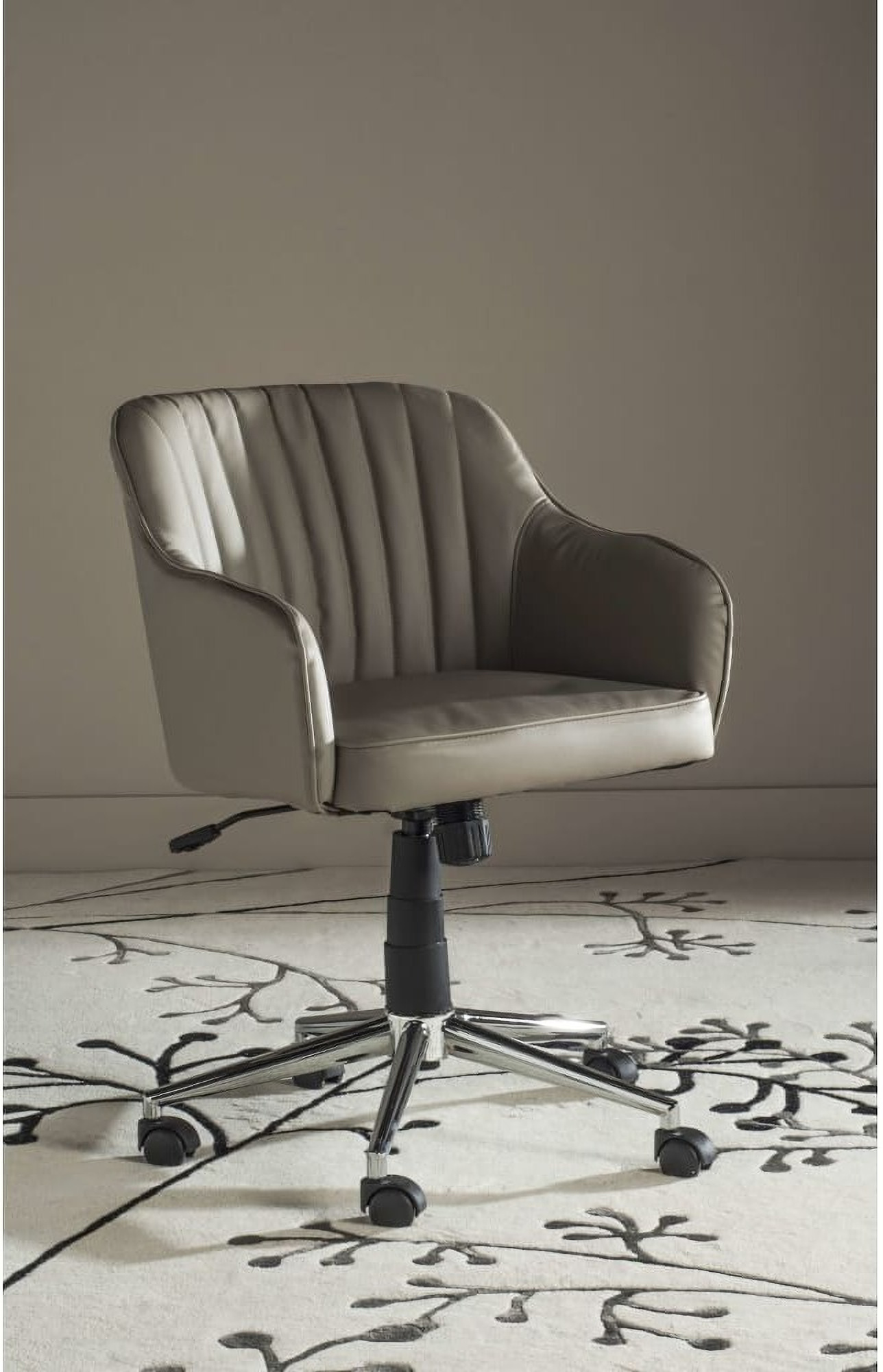 Hilda Grey and Silver Desk Chair - 1StopBedrooms.