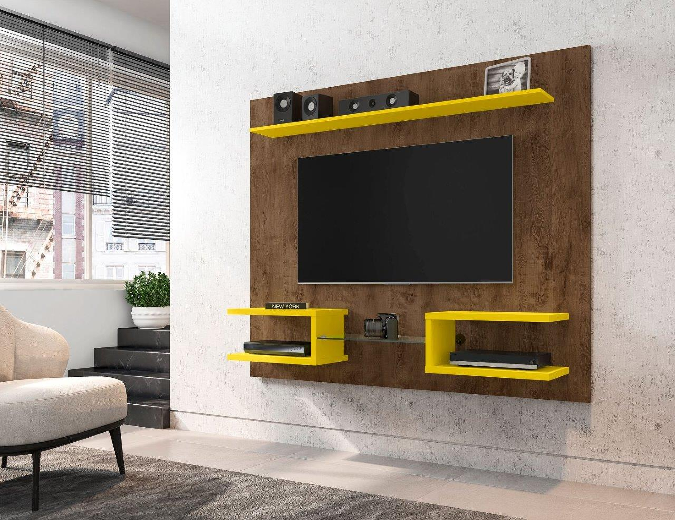 Plaza 64.25 Modern Floating Wall Entertainment Center With Display ...