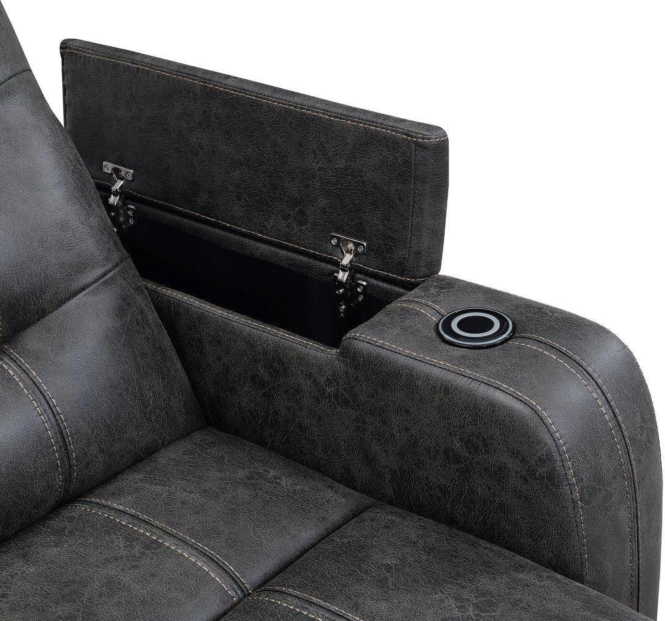 Power Chaise Gray Power Reclining Chaise Lounge Chair with Arms ...