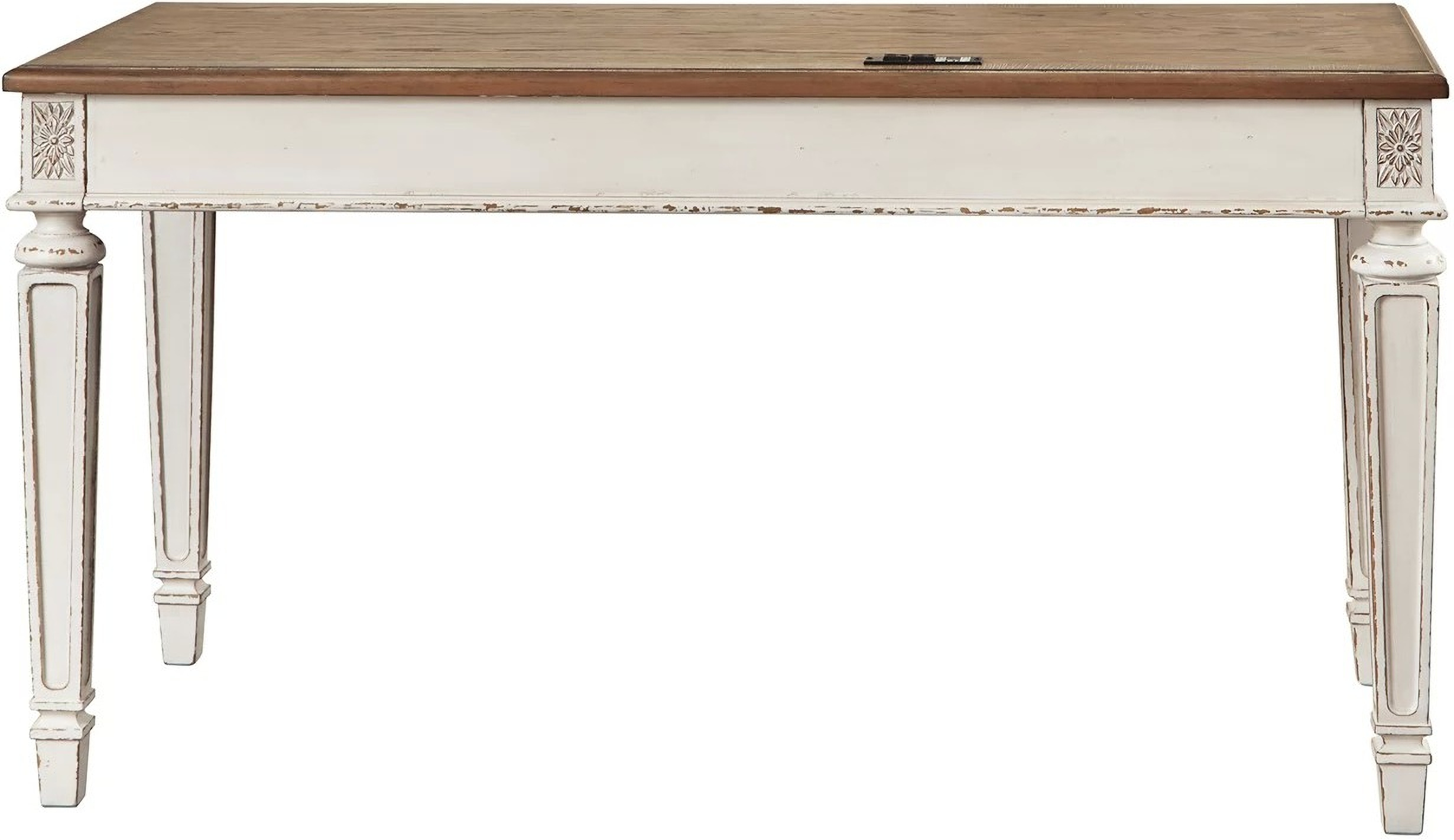 Realyn White and Brown Home Office Desk - 1StopBedrooms.