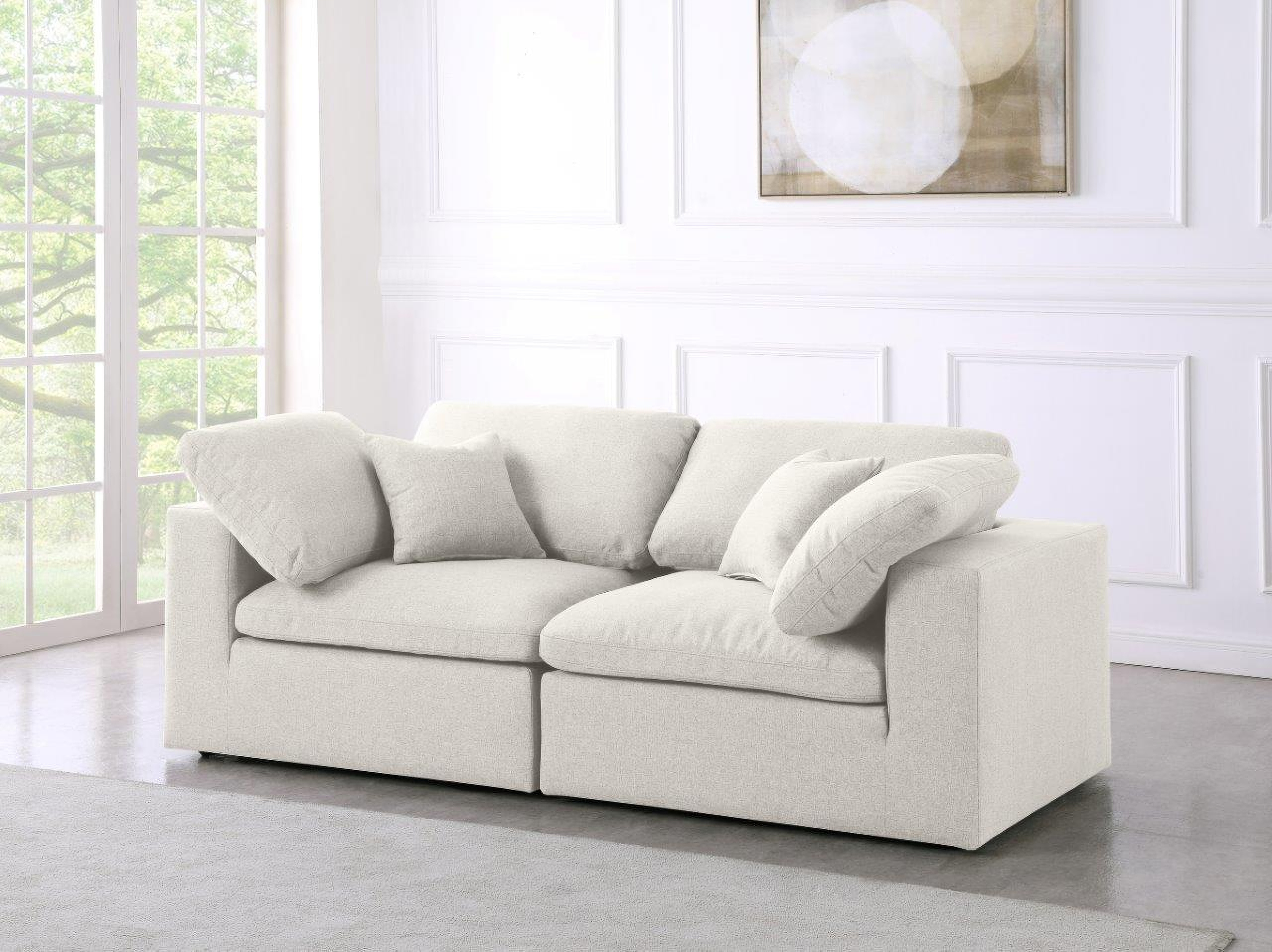 Serene Cream Linen Fabric Modular Sofa - 1StopBedrooms.