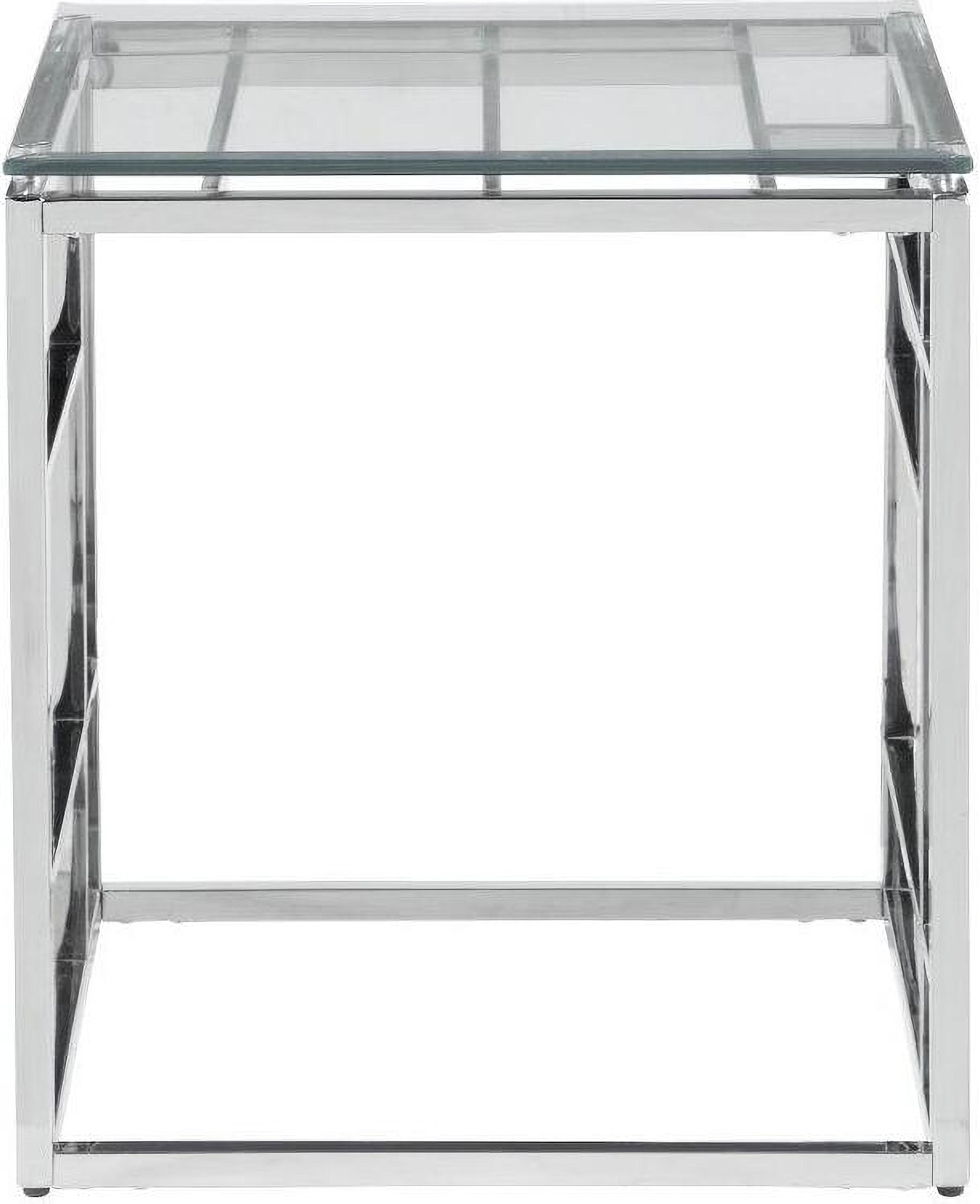 Square Glass Top with Ladder Style Frame with 20 Inch - 1StopBedrooms.