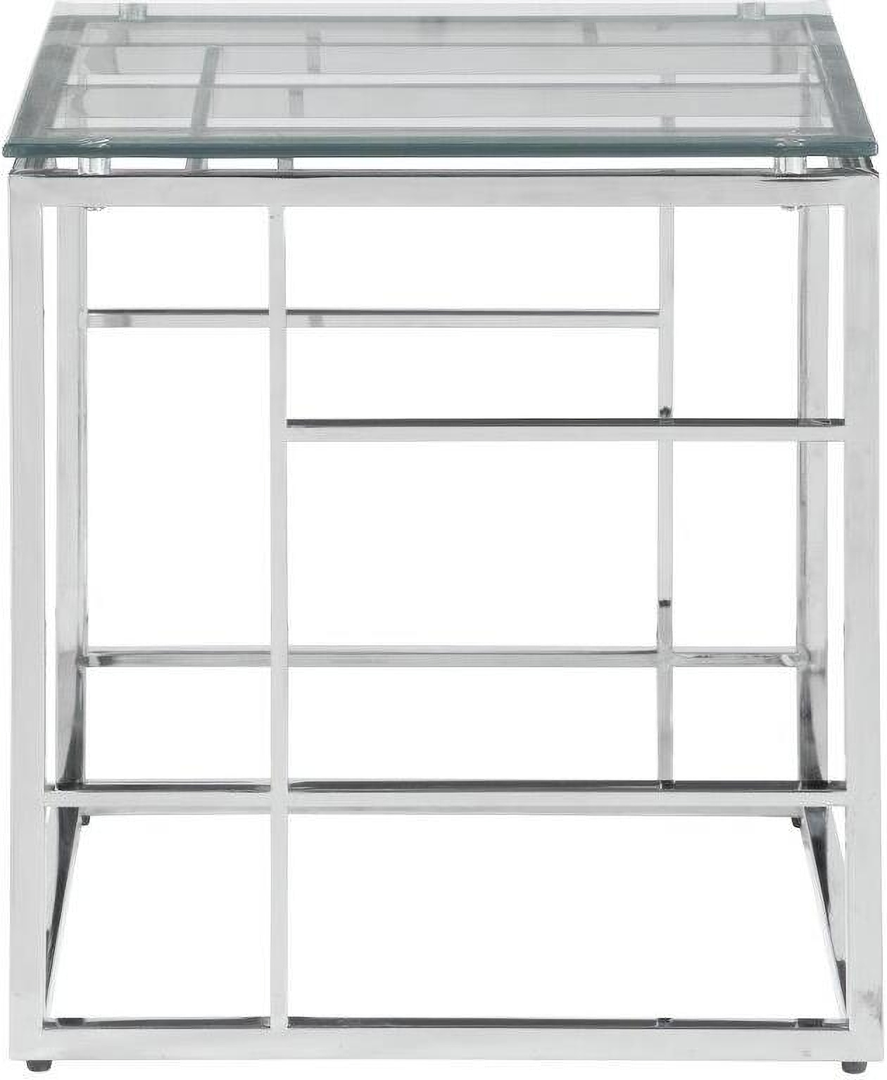 Square Glass Top with Ladder Style Frame with 20 Inch - 1StopBedrooms.
