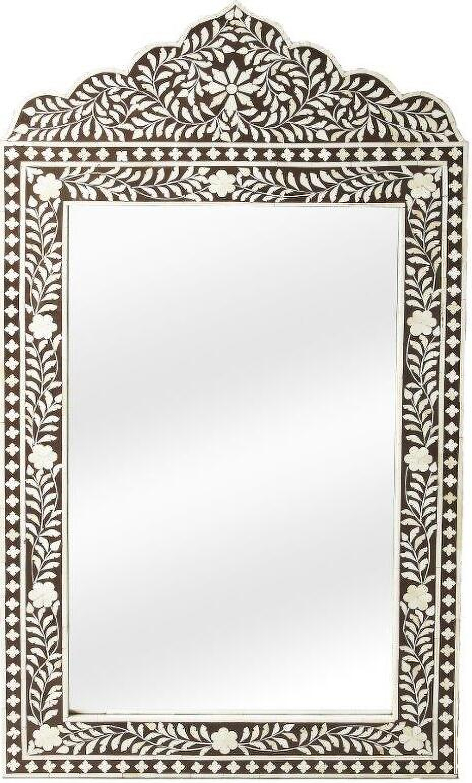 Butler Vivienne Wood and Bone Inlay Wall Mirror - 1StopBedrooms.