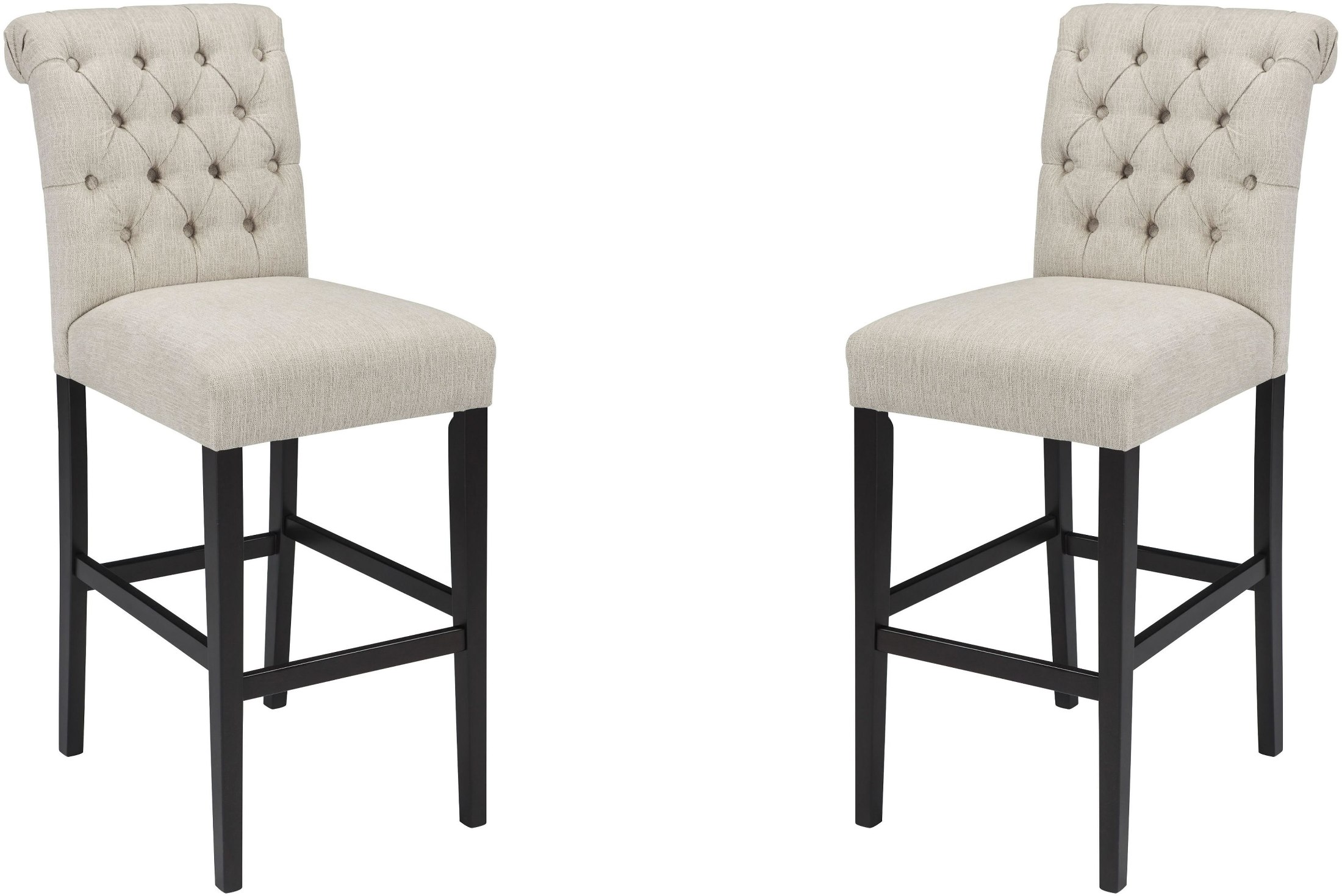 Tripton Linen Upholstered Barstool Set of 2 - 1StopBedrooms.