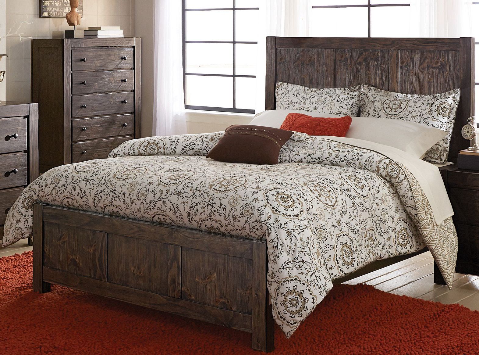 Flandreau Brown Panel Bedroom Set - 1StopBedrooms.