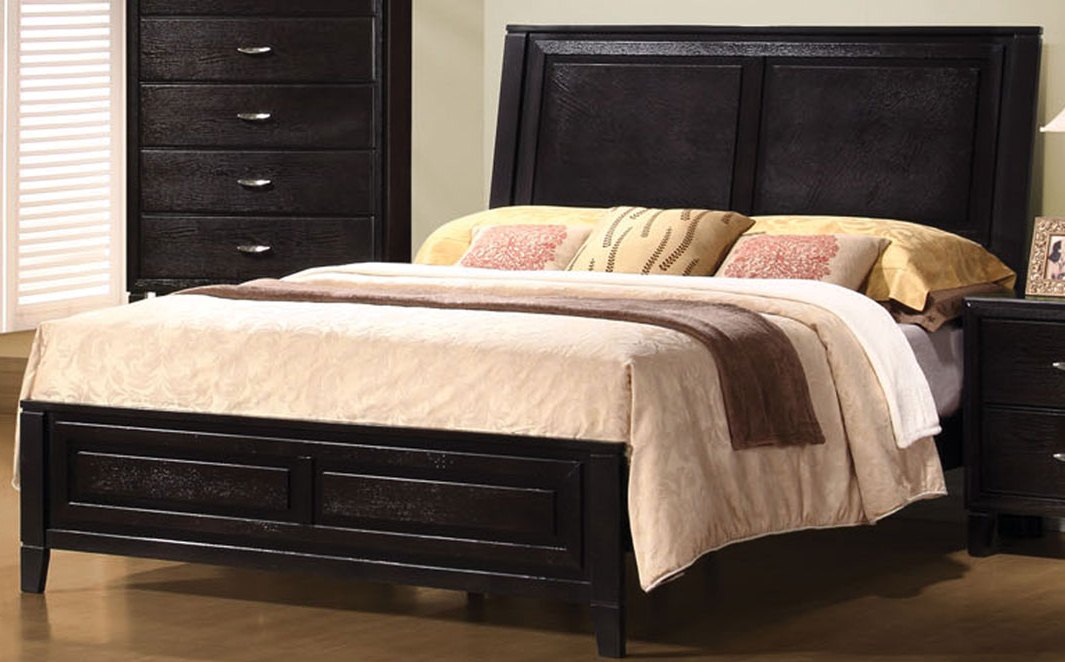 Cagney Chestnut King Upholstered Panel Bed - 1StopBedrooms.