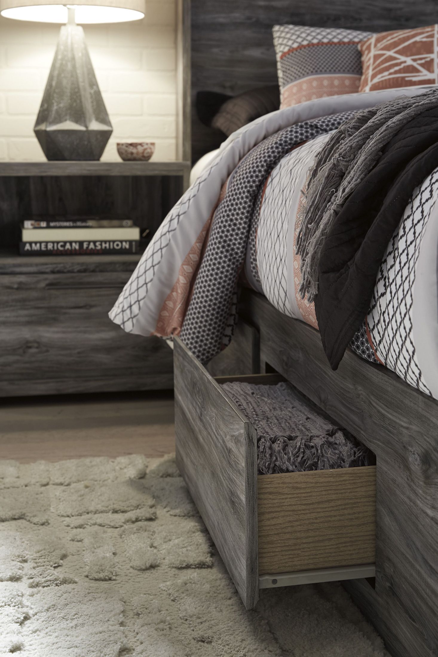 Baystorm Gray Platform Storage Bedroom Set - 1StopBedrooms.