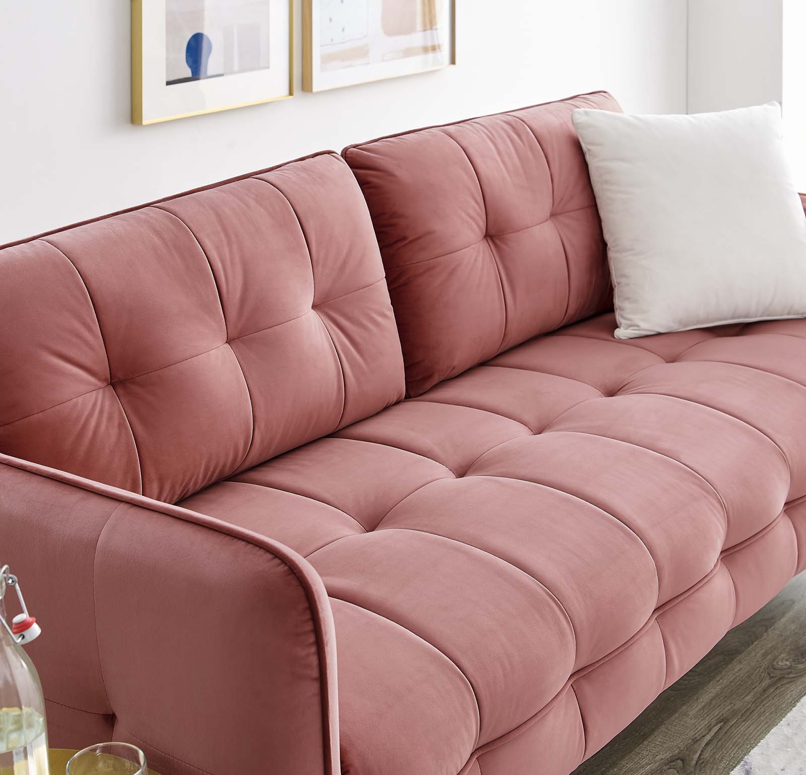 Cameron Tufted Performance Velvet Sofa EEI-4450-DUS - 1StopBedrooms.