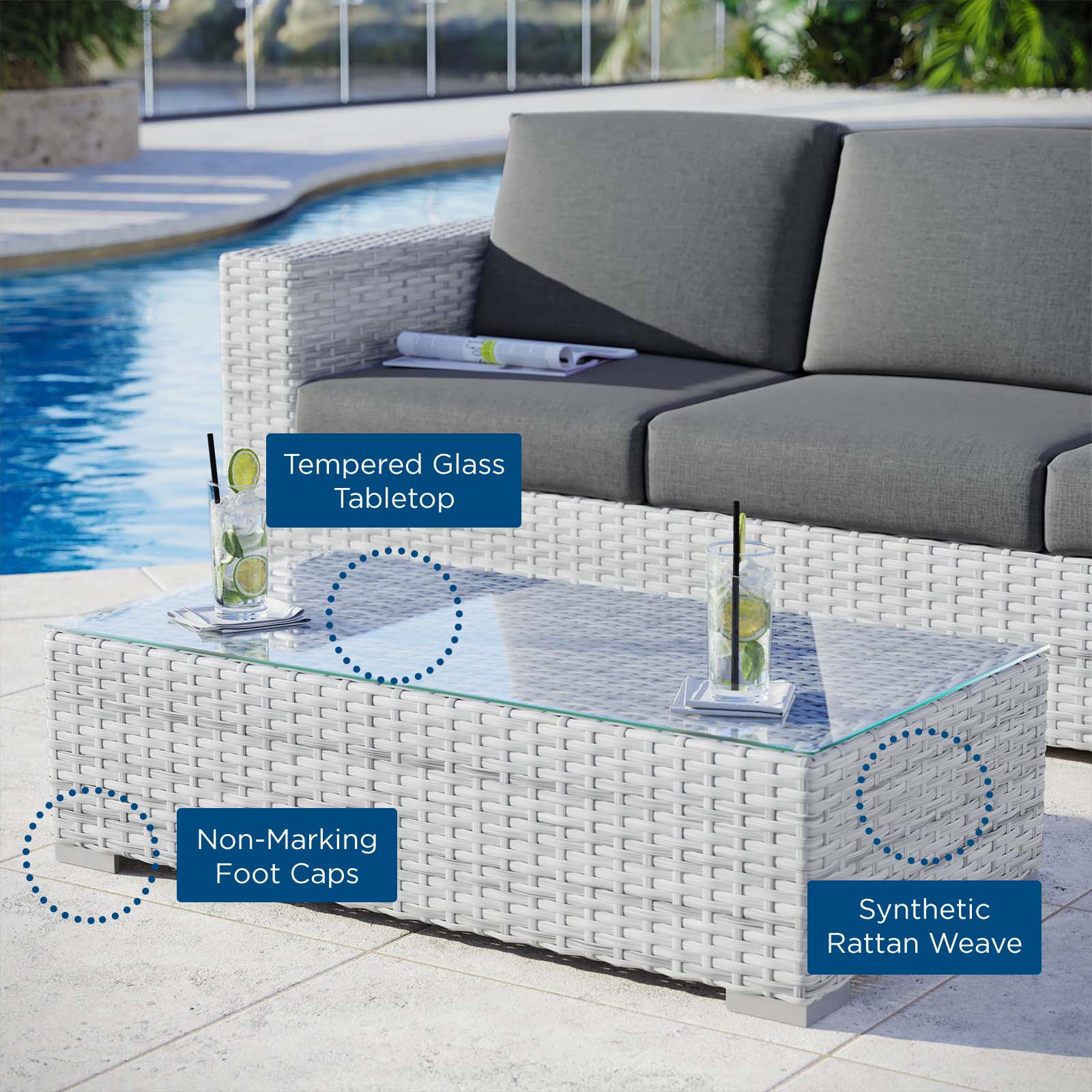 Convene Outdoor Patio Coffee Table - 1StopBedrooms.