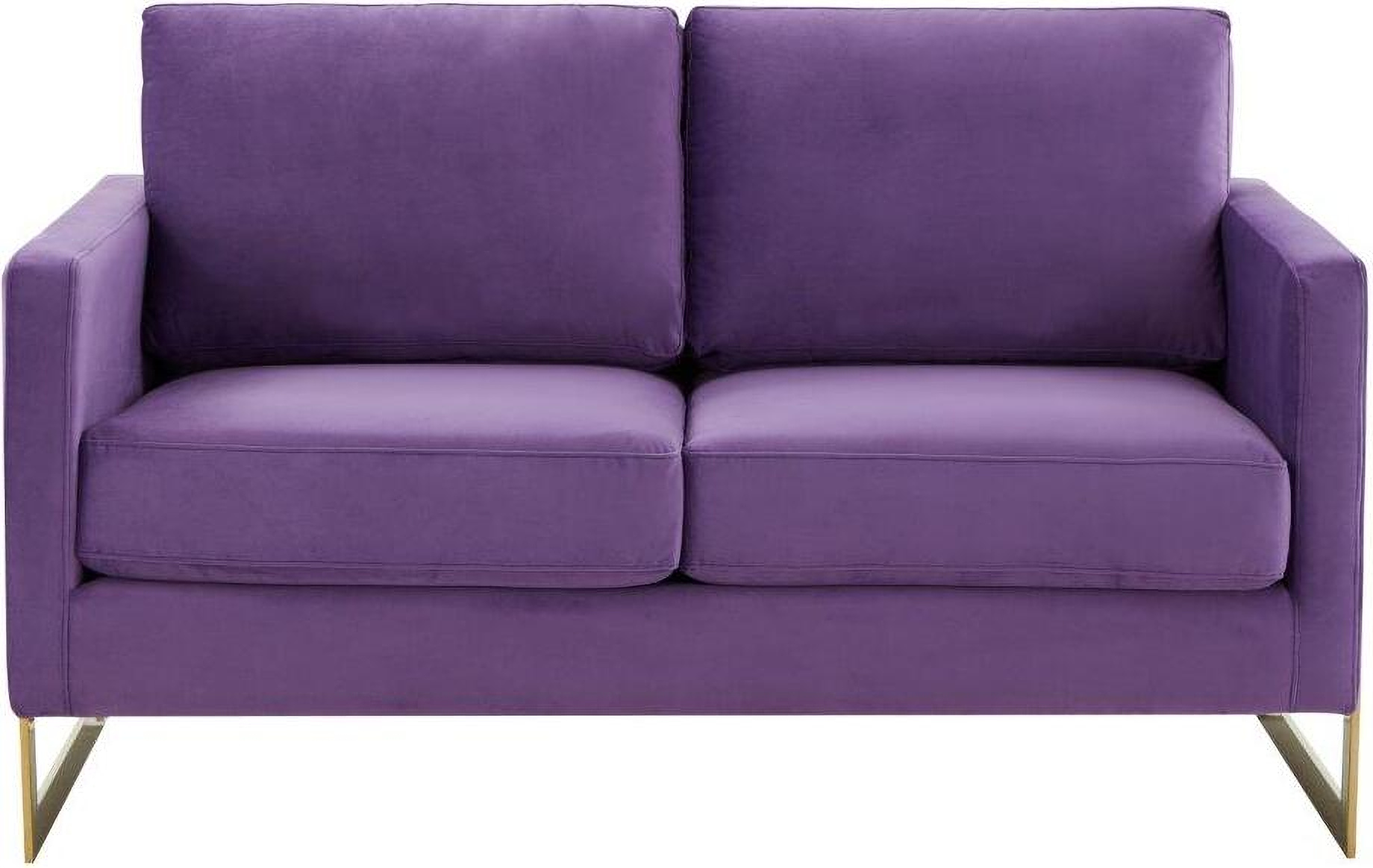 LeisureMod Lincoln Purple Modern Mid-Century Upholstered Velvet ...