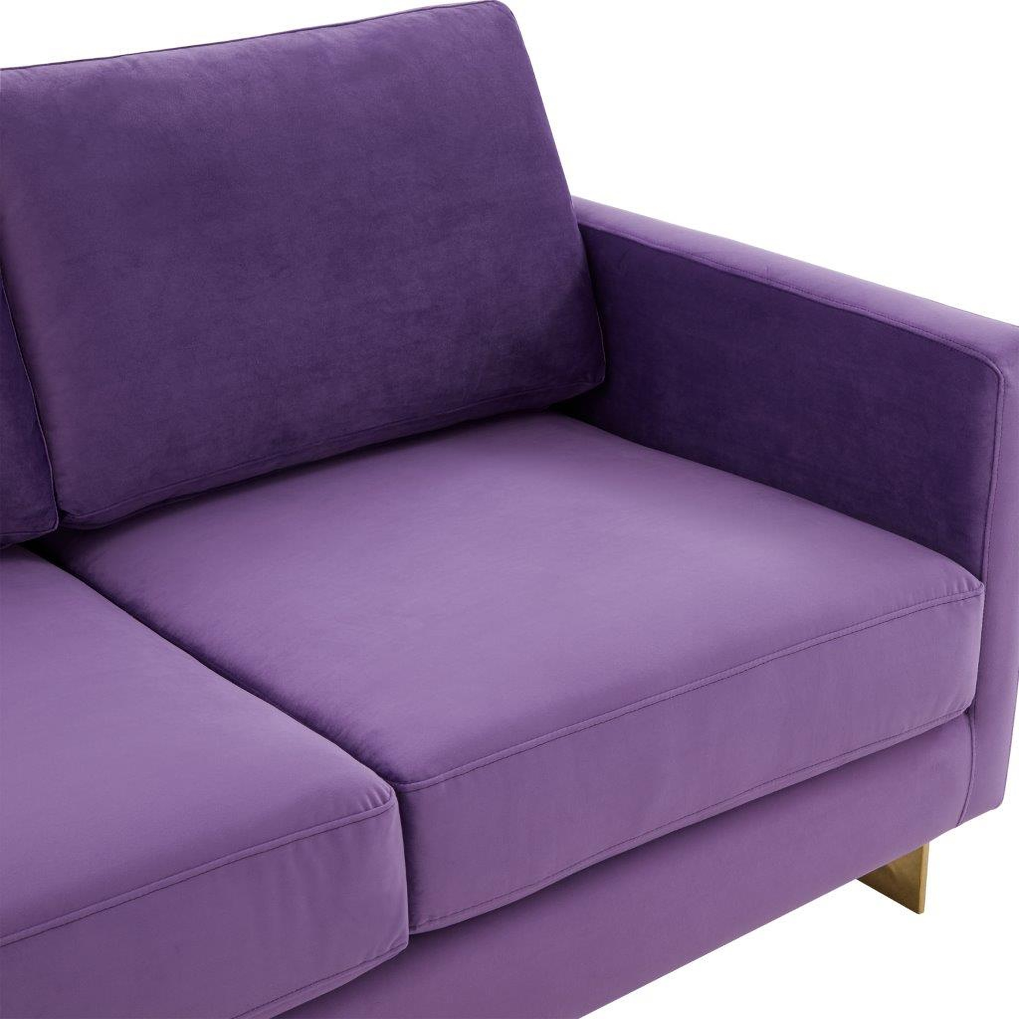 LeisureMod Lincoln Purple Modern Mid-Century Upholstered Velvet ...