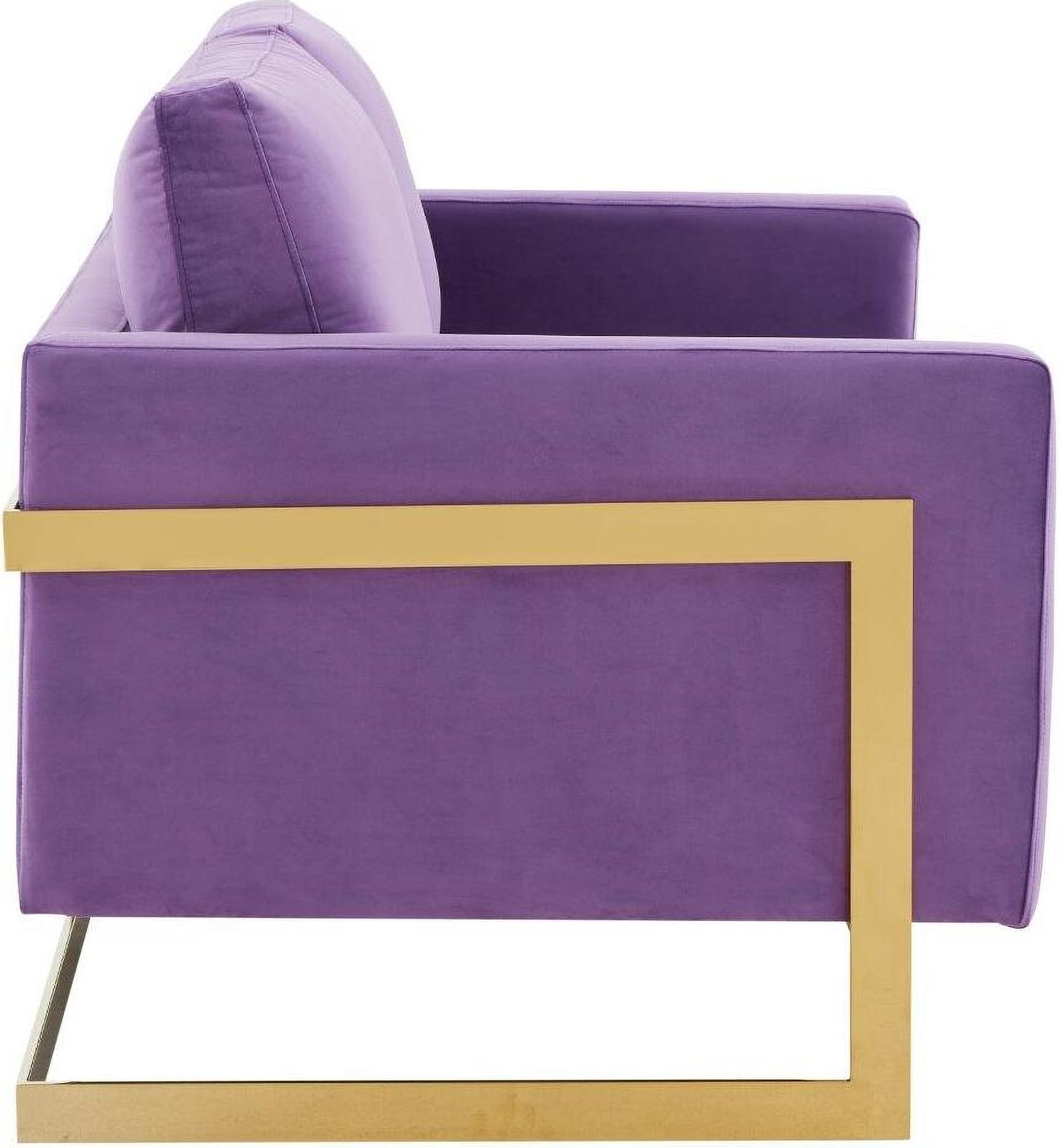 LeisureMod Lincoln Purple Modern Mid-Century Upholstered Velvet ...