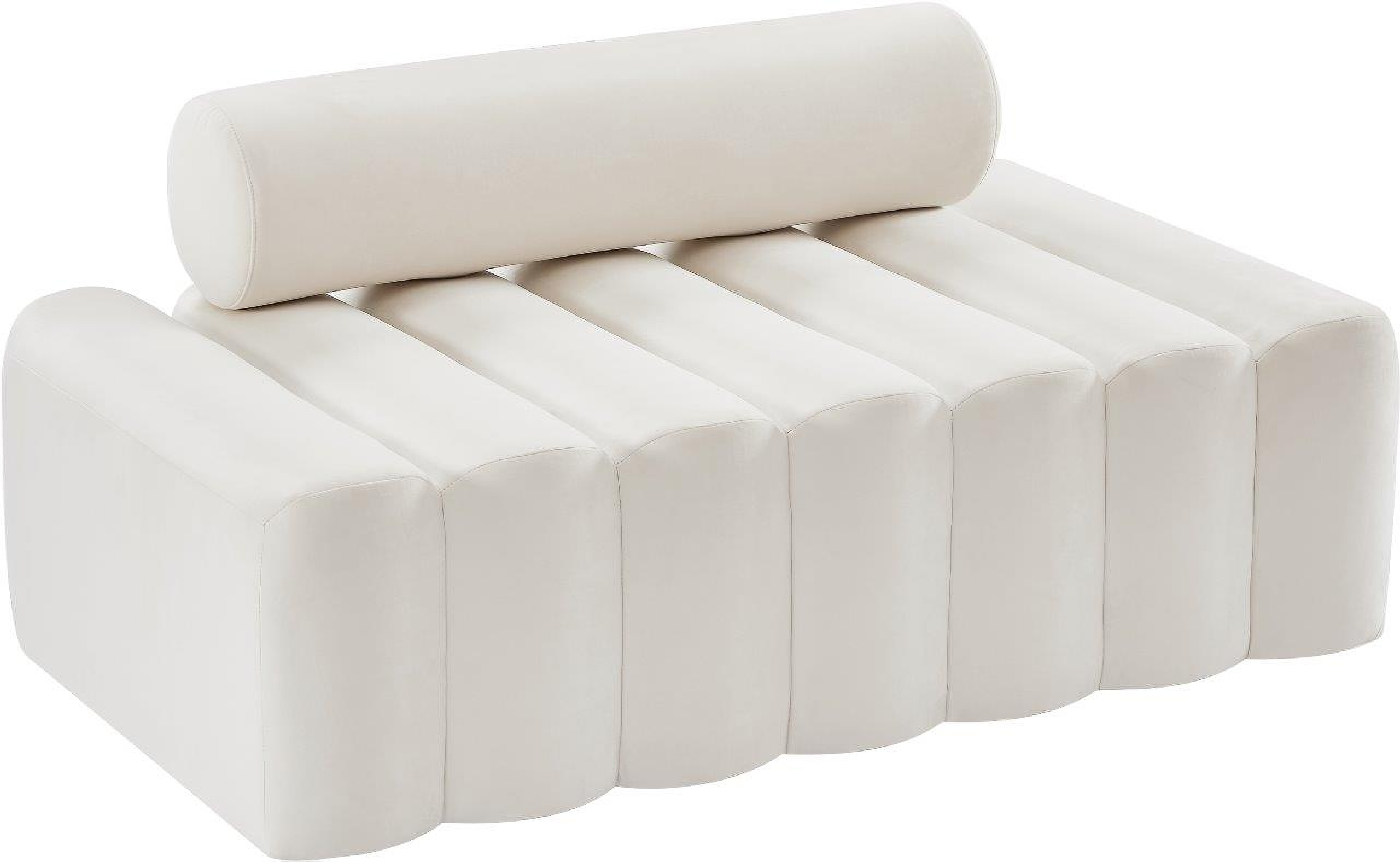 Melody Cream Velvet Loveseat - 1StopBedrooms.