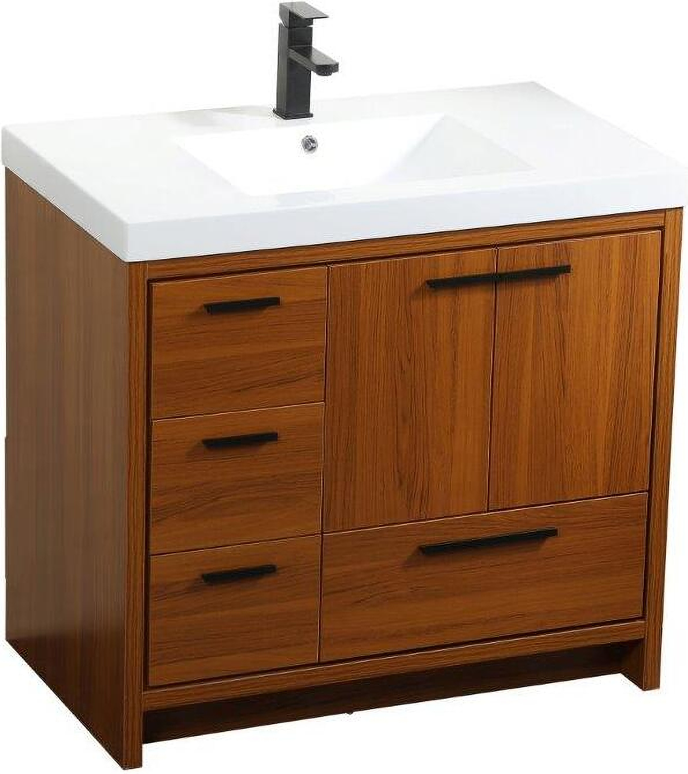 Wyatt 36 Inch Single Bathroom Vanity In Teak - 1StopBedrooms.