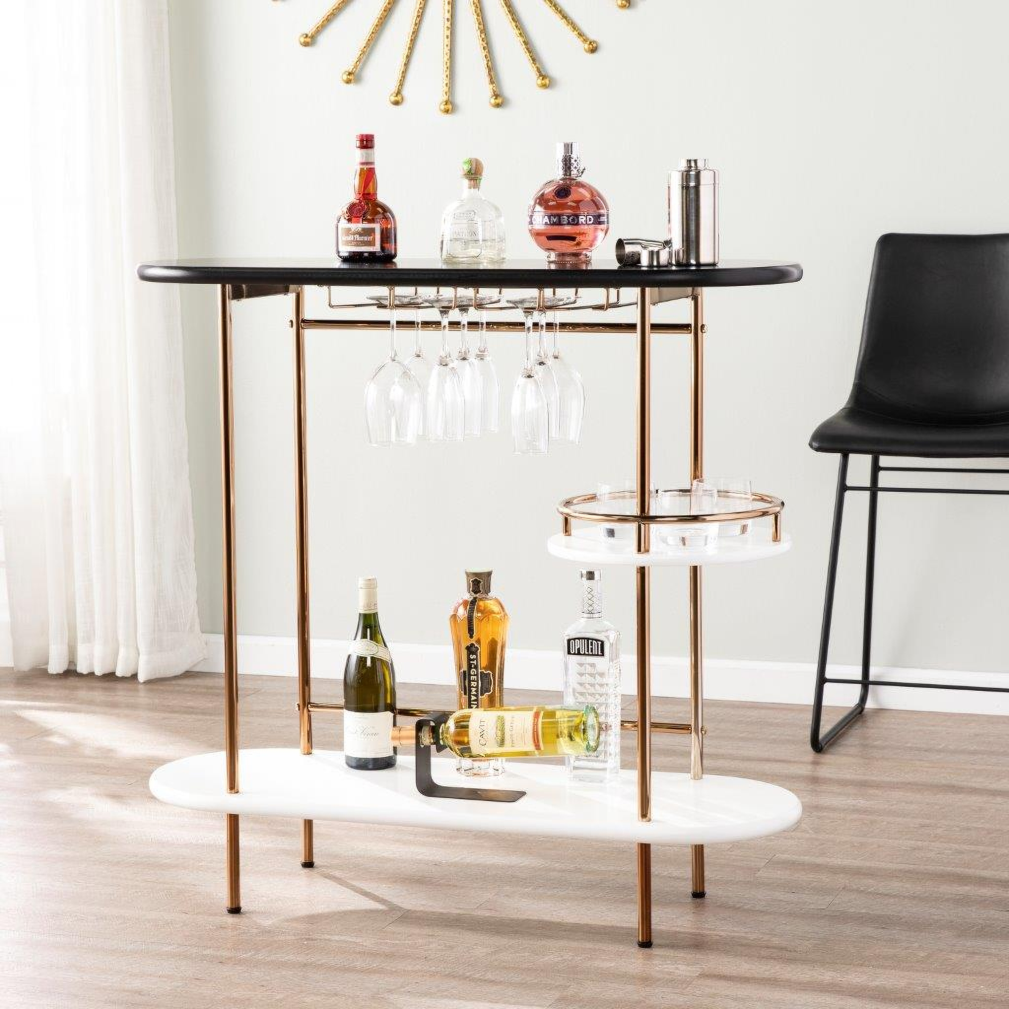 Dagney Bar Table With Glassware Storage by SEI Furniture | 1StopBedrooms