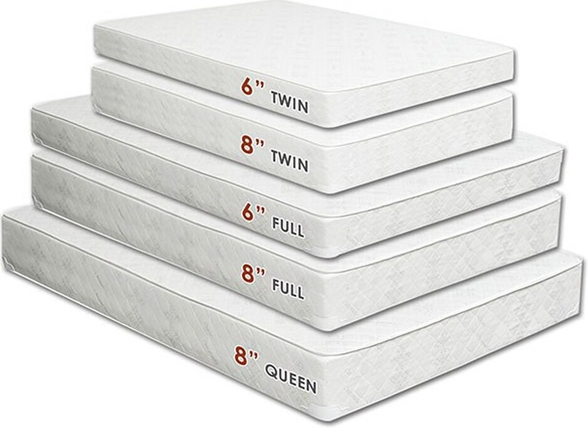 Daisy 6 Inch Twin XL Bunkie Board Combo Mattress In White by Furniture ...