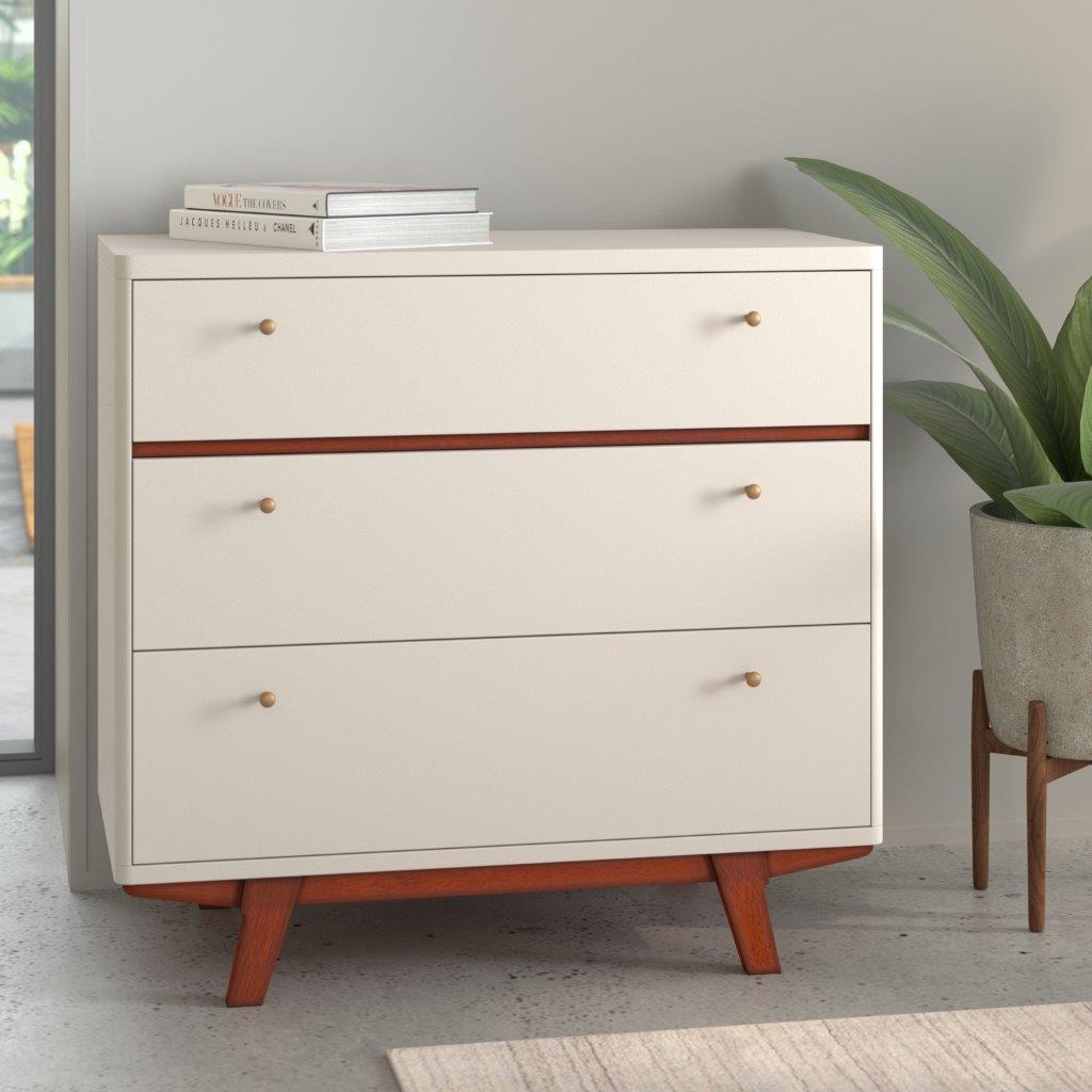 Dakota 3 Drawer Small Chest In Acorn by Alpine | 1StopBedrooms