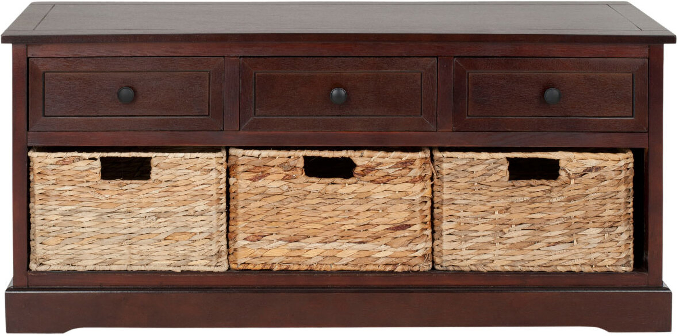 Damien Dark Cherry 3-Drawer Storage Bench by Safavieh | 1StopBedrooms