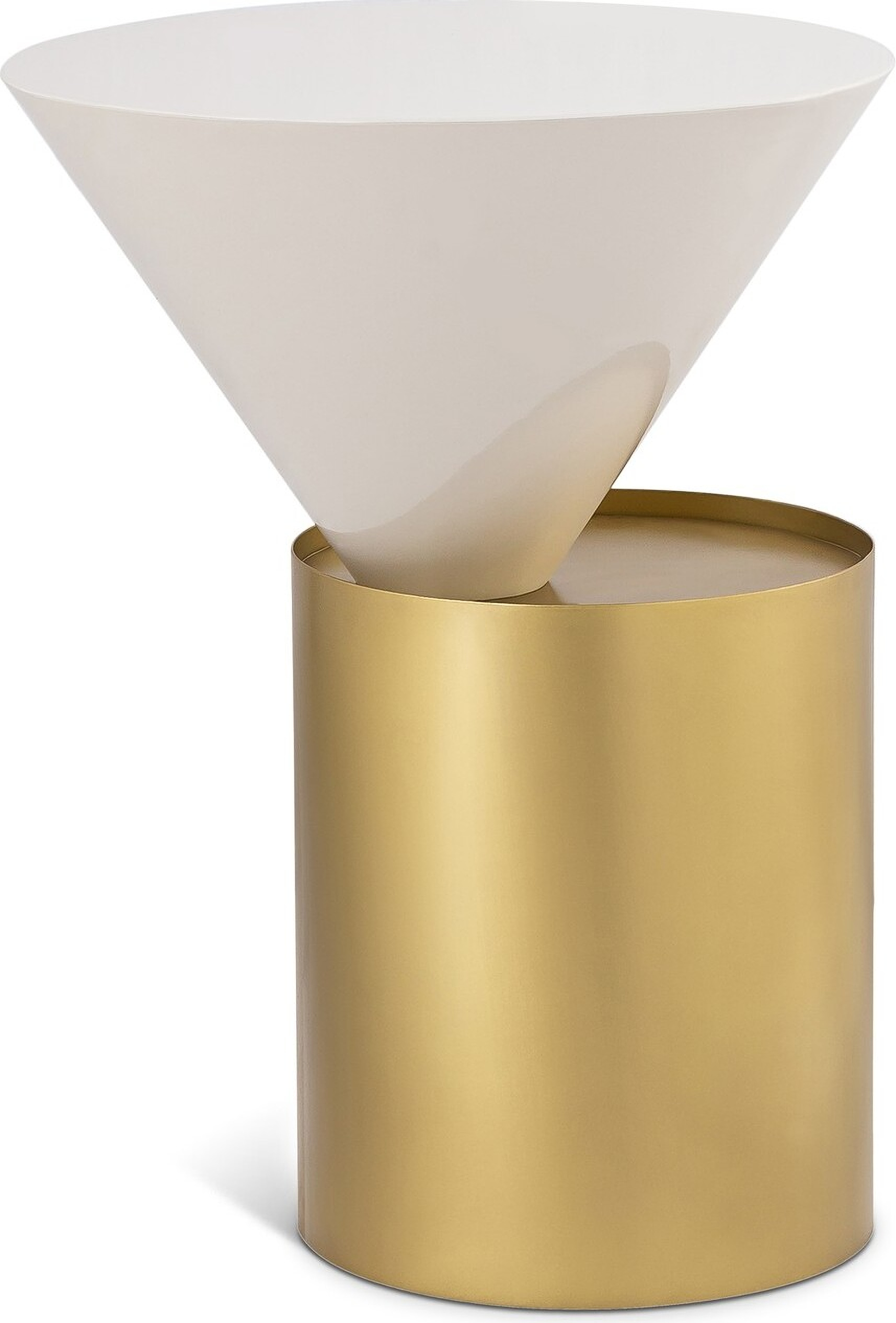 Damon End Table In White and Gold by Meridian | 1StopBedrooms