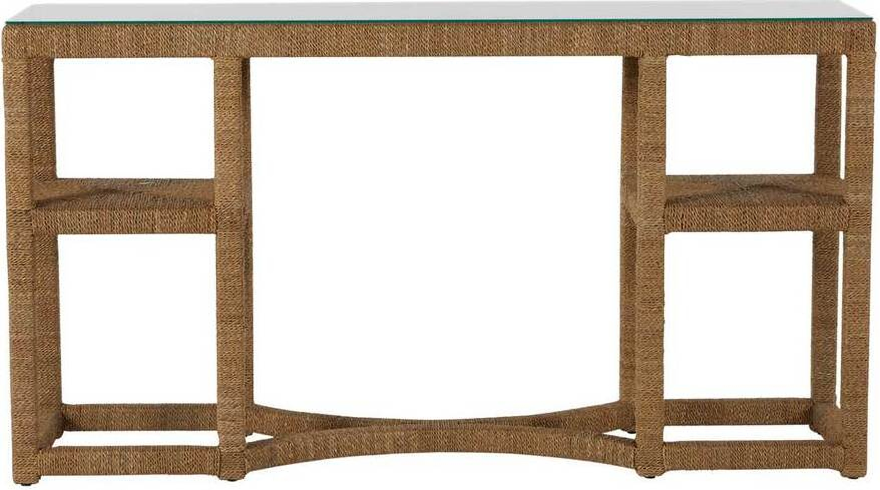 Dandridge Console Table In Natural Seagrass and Tempered Glass by Gabby ...
