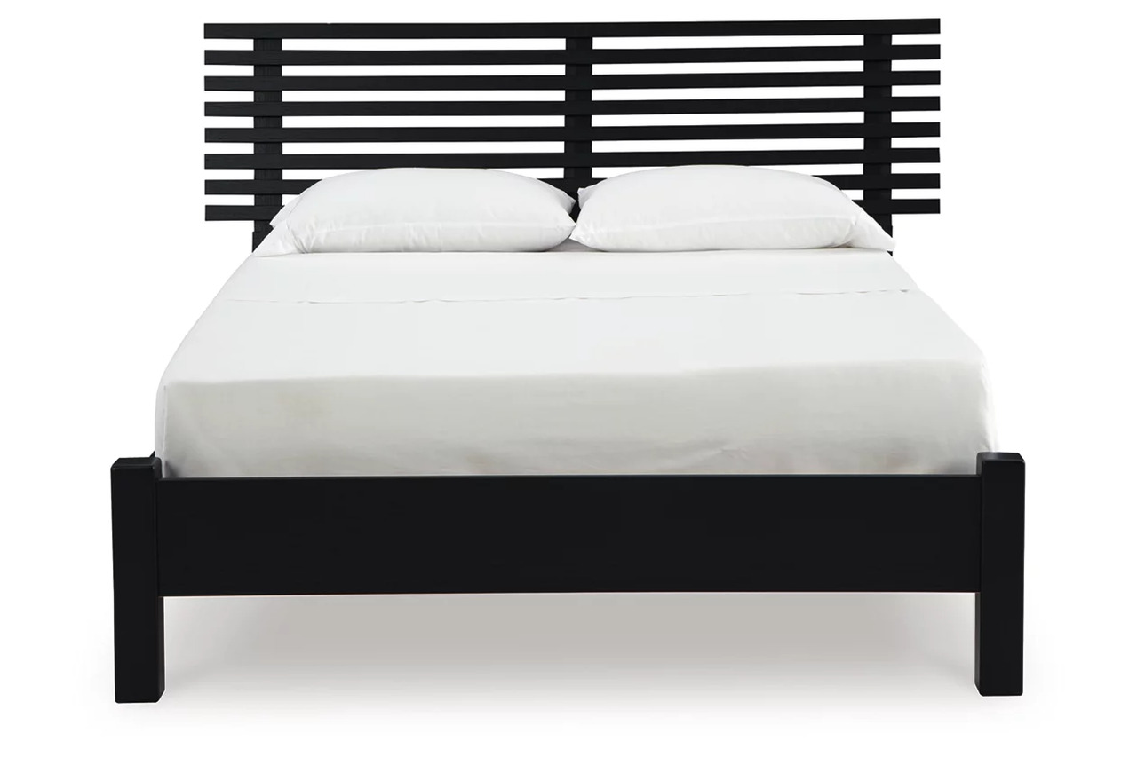 Danziar Full Slat Panel Bed In Black by Ashley Furniture | 1StopBedrooms