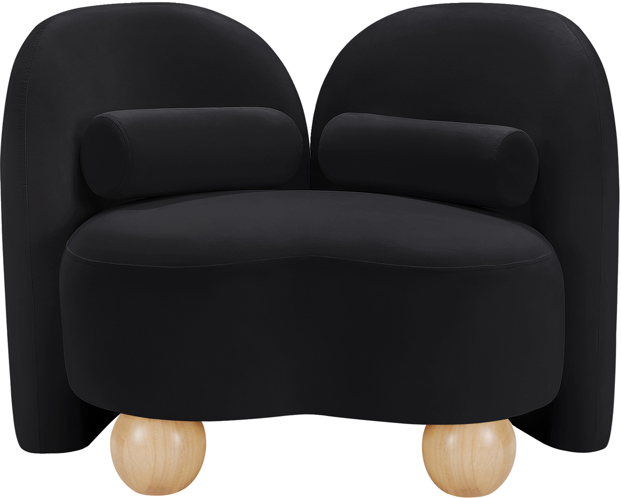 Daphne Velvet Chair In Black and Natural by Meridian | 1StopBedrooms