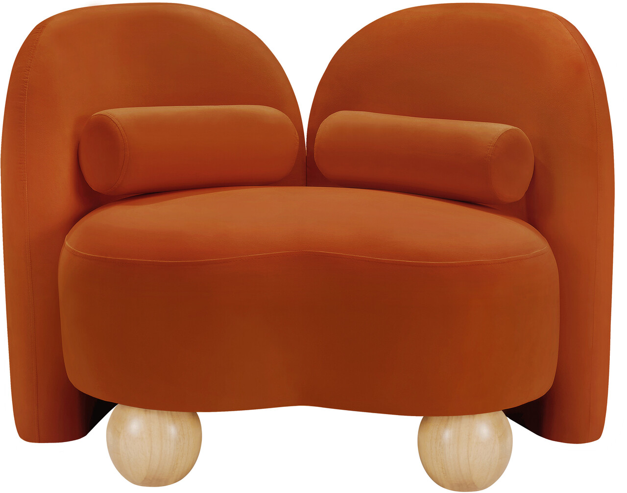 Daphne Velvet Chair In Cognac and Black by Meridian | 1StopBedrooms