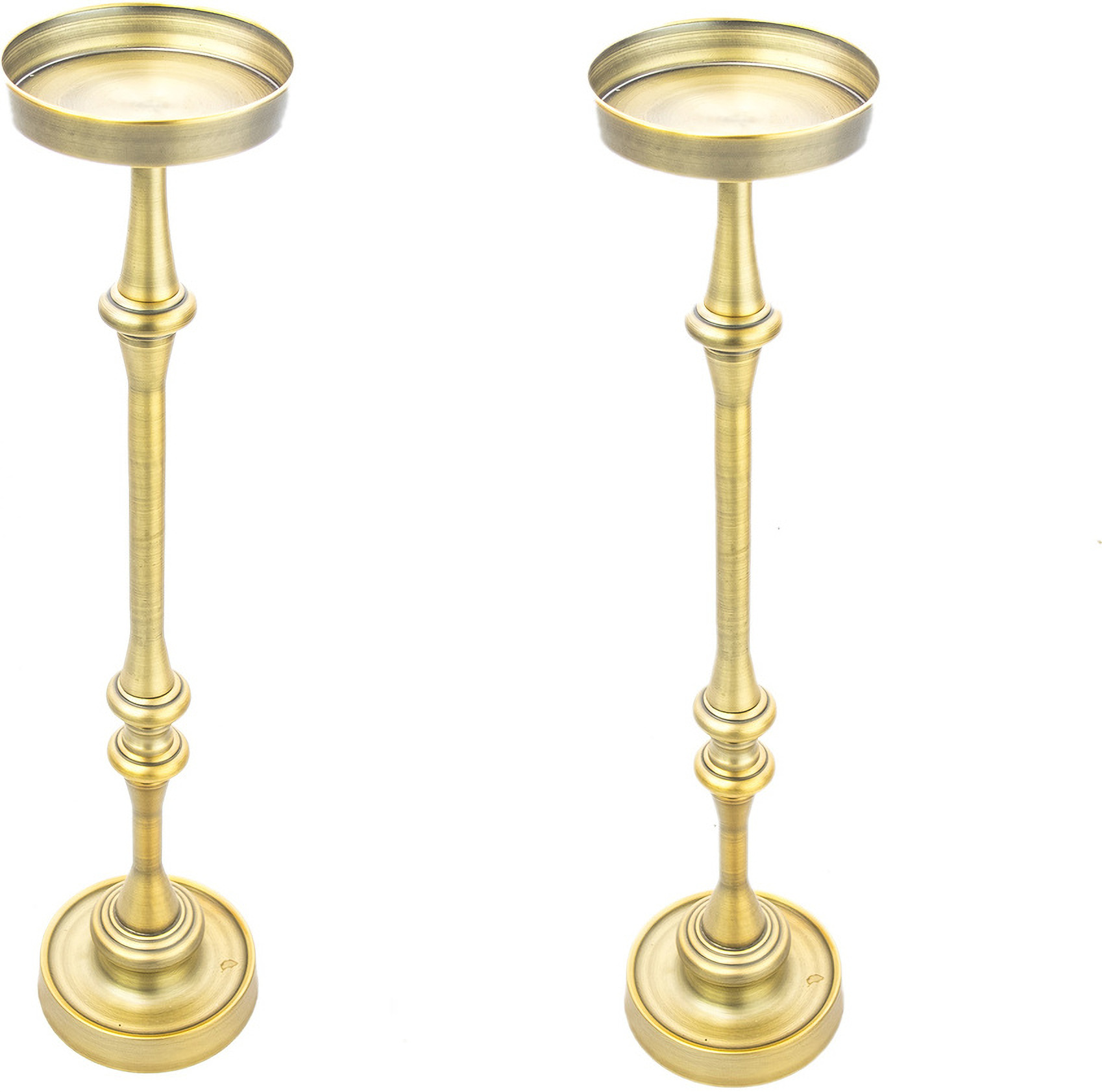 Dapper Round 26 Inch Iron Martini Side Tables Set of 2 In Brass by New ...