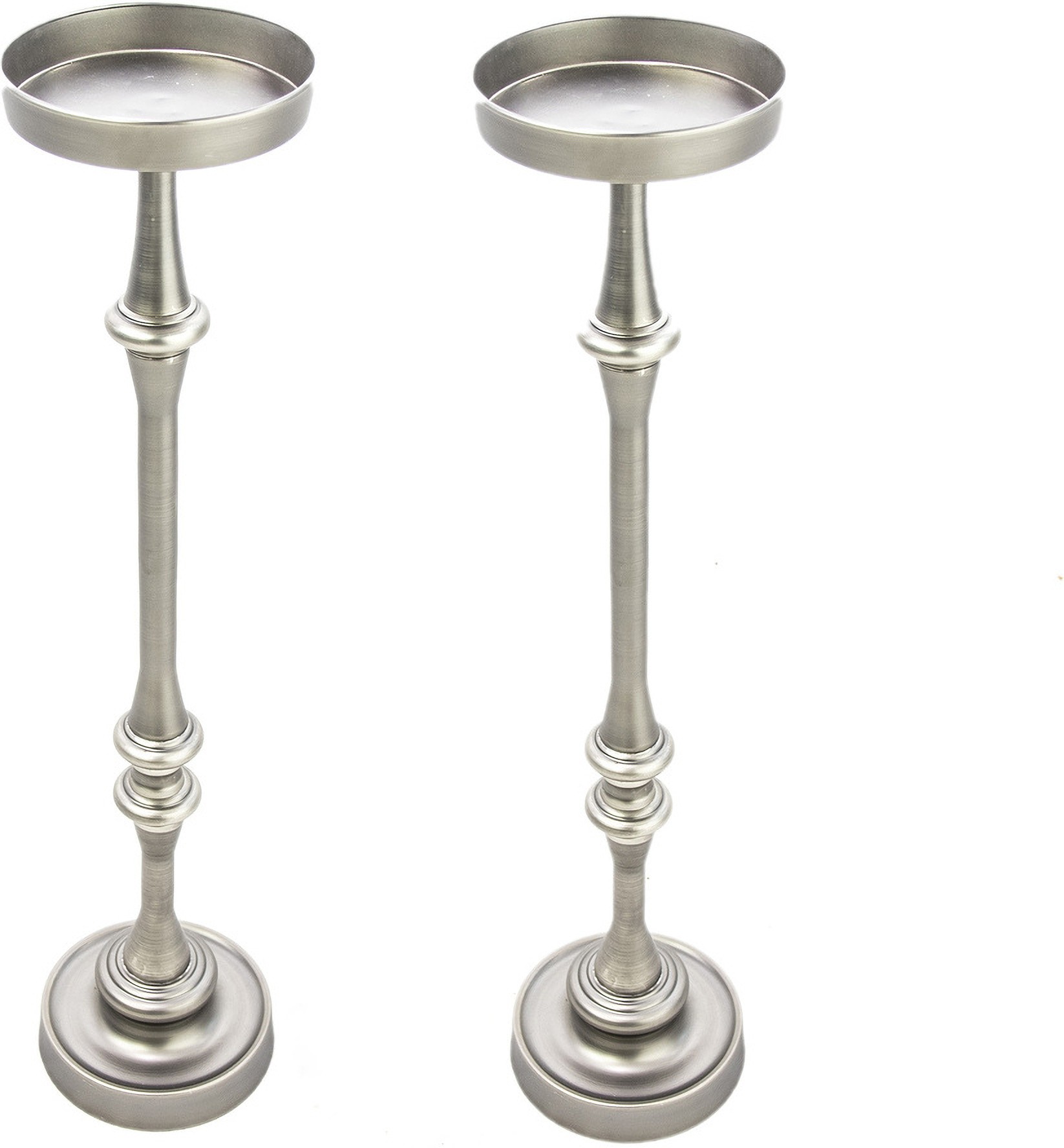 Dapper Round 26 Inch Iron Martini Side Tables Set of 2 In Brushed ...