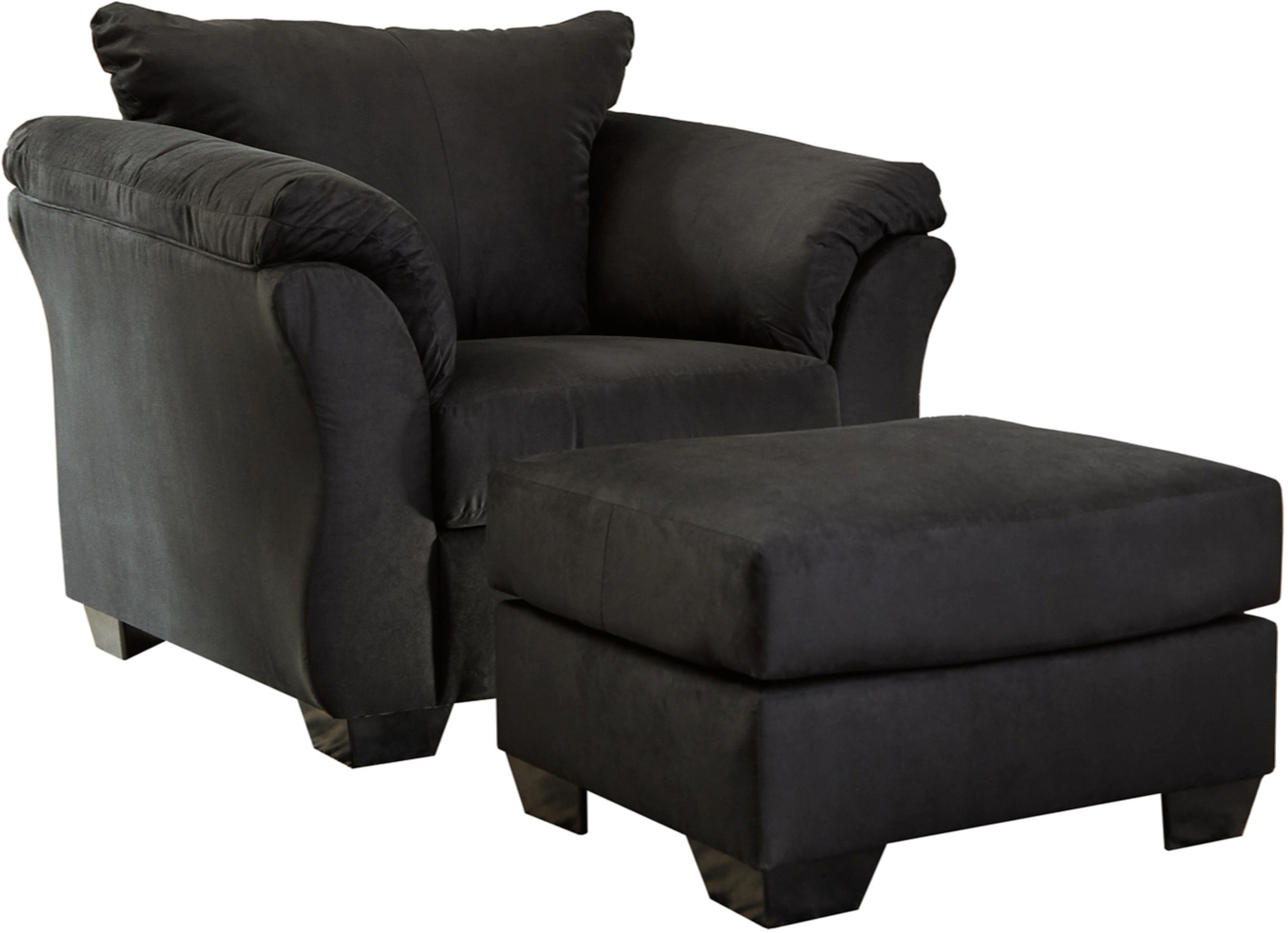 Darcy Chair and Ottoman In Black by Ashley Furniture | 1StopBedrooms