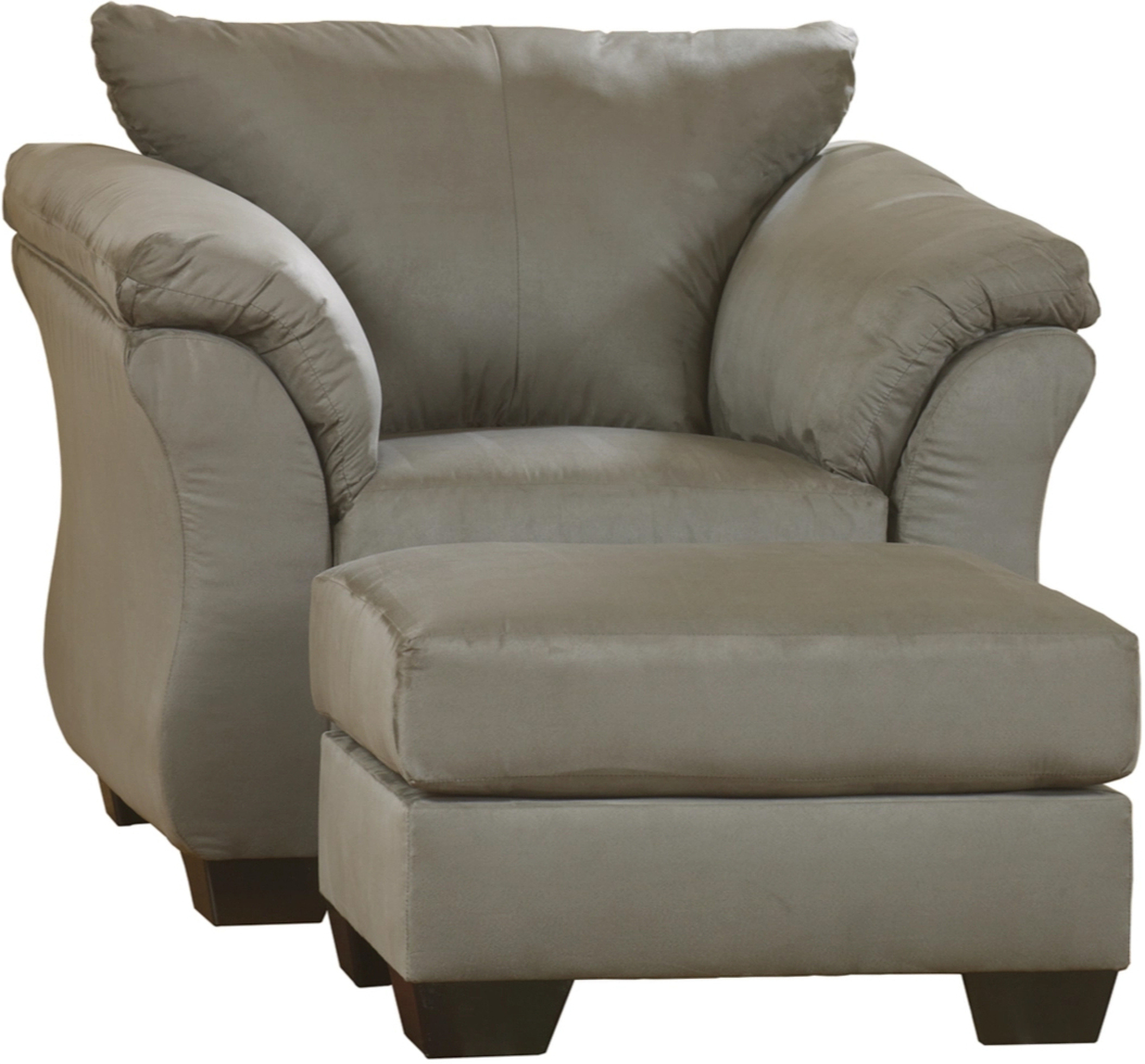 Darcy Chair and Ottoman In Cobblestone by Ashley Furniture | 1StopBedrooms