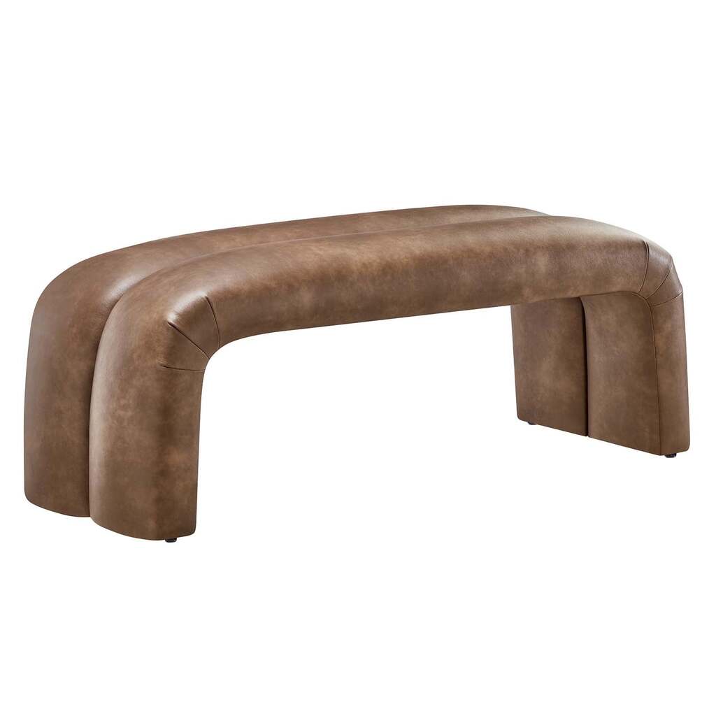Dax 50.5 Inch Vegan Leather Upholstered Accent Bench In Brown by Modway ...