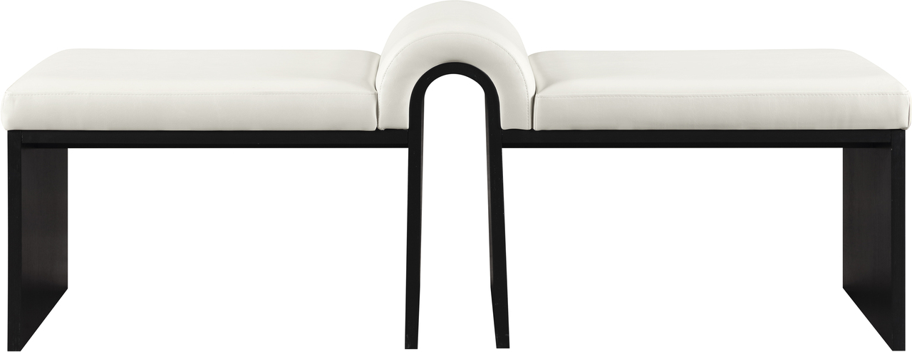 Delphine Vegan Leather Upholstered Bench In Cream and Black by Meridian ...