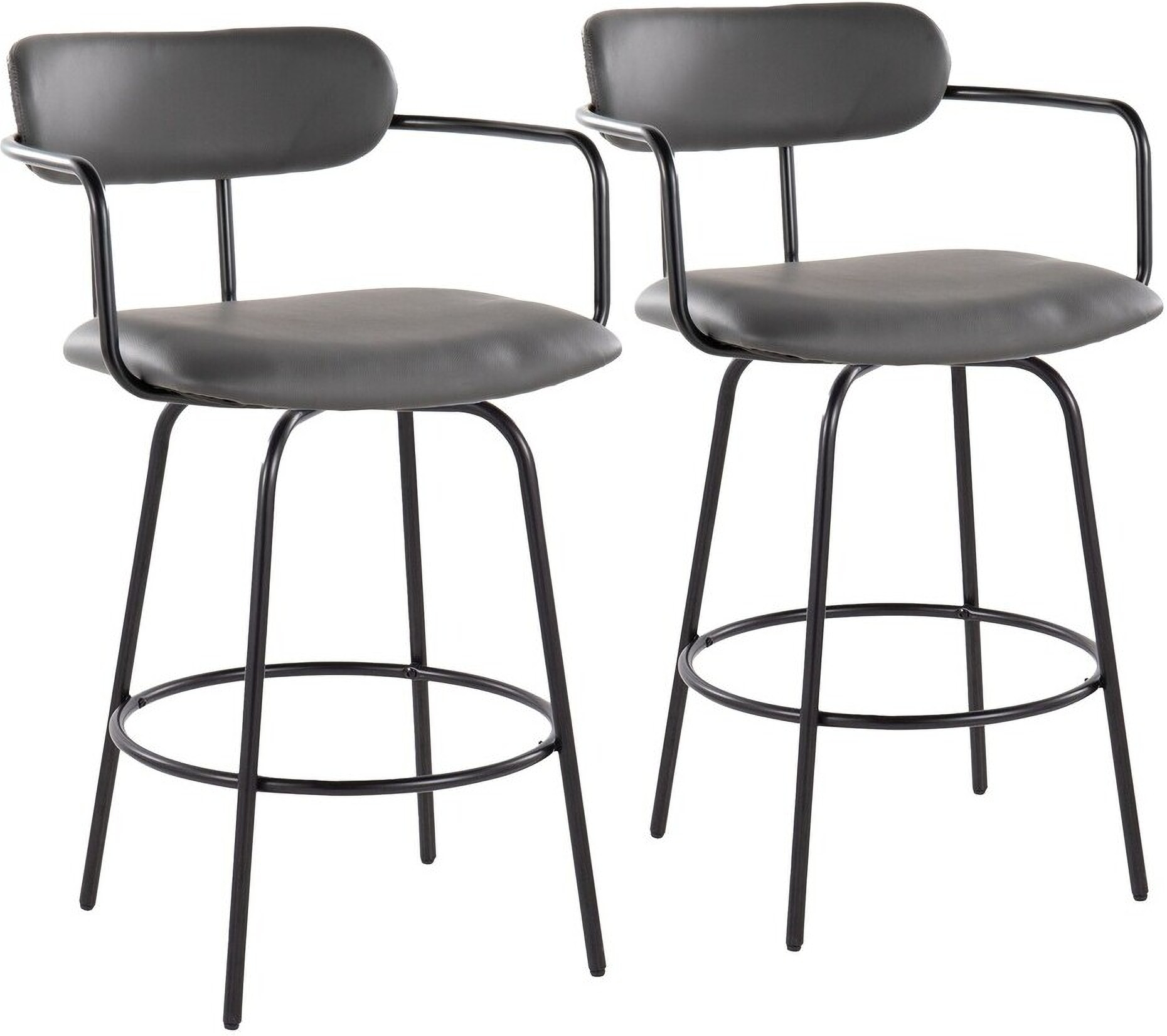 Demi 26 Inch Fixed Height Counter Stool Set of 2 In Grey by Lumisource ...