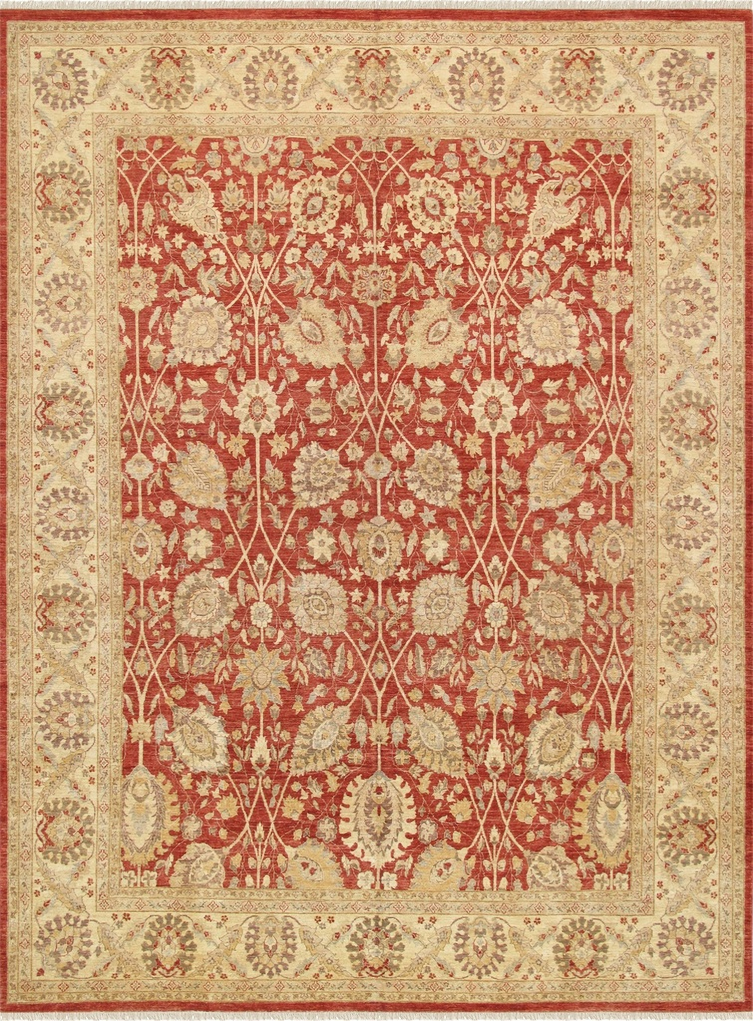 Denver Hand-Knotted Lamb's Wool Area Rug-11' 9" x 15' 9" In Rust and ...