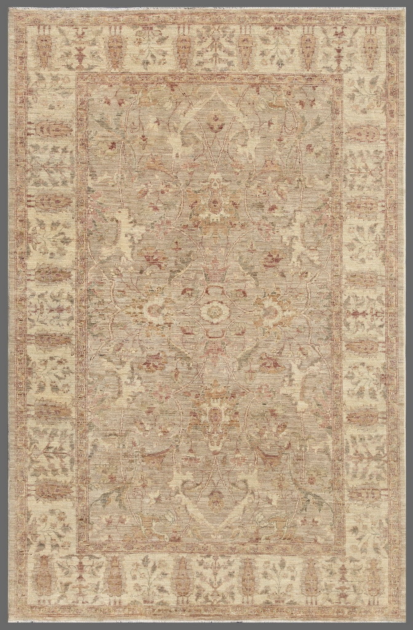 Denver Hand-Knotted Lamb's Wool Area Rug- 6' 1" x 9' 1" In Grey and ...