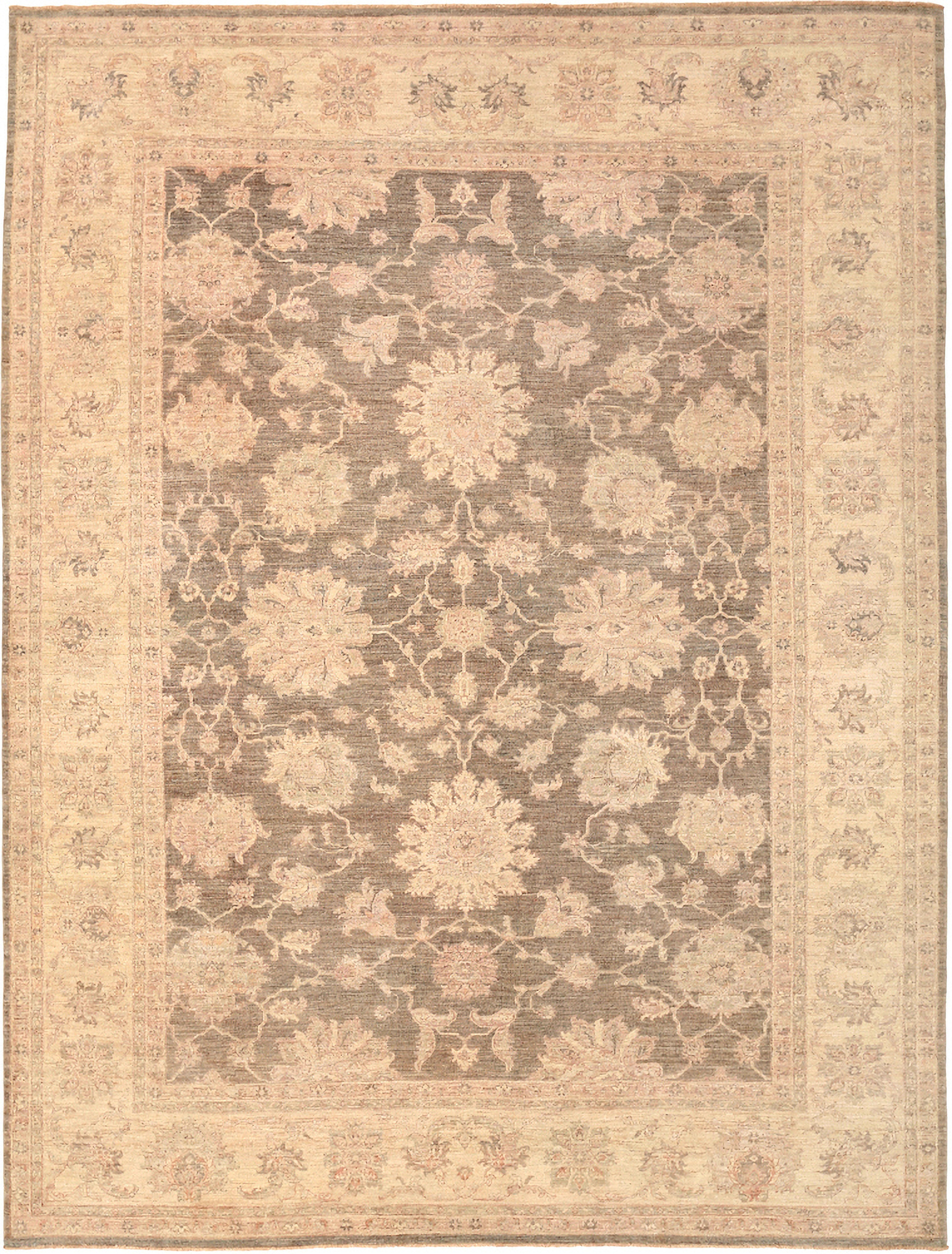 Denver Hand-Knotted Wool Area Rug- 8' 9" x 11' 7" In Grey and Beige by ...