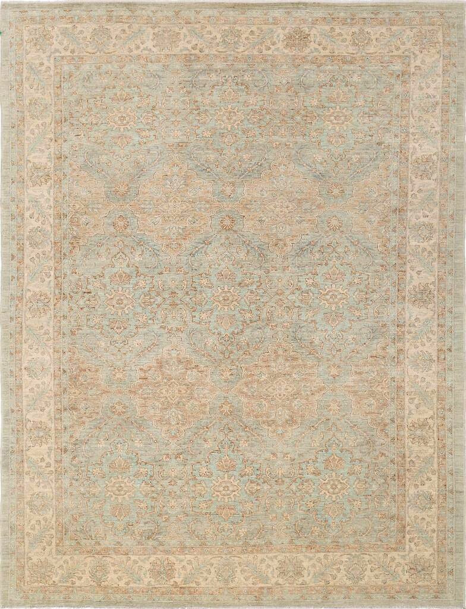 Denver Hand-Knotted Wool Area Rug- 9' x 12' In Grey and Beige by ...