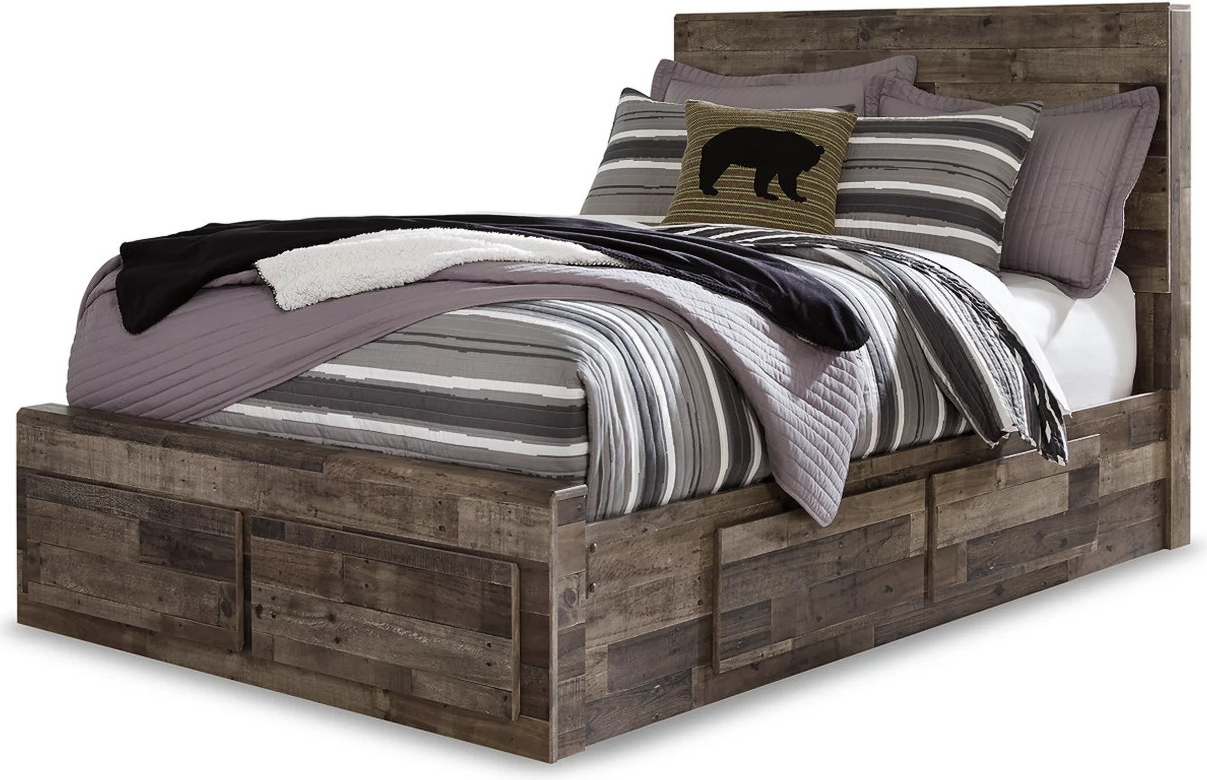 Derekson Full Panel Bed with 6 Storage Drawers In Multi Gray by Ashley Furniture 1StopBedrooms