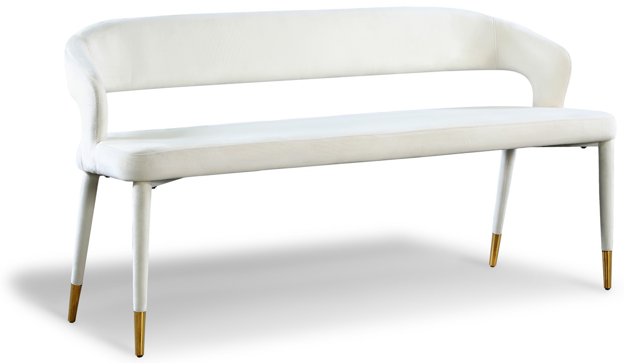 Destiny Velvet Bench In Cream by Meridian | 1StopBedrooms