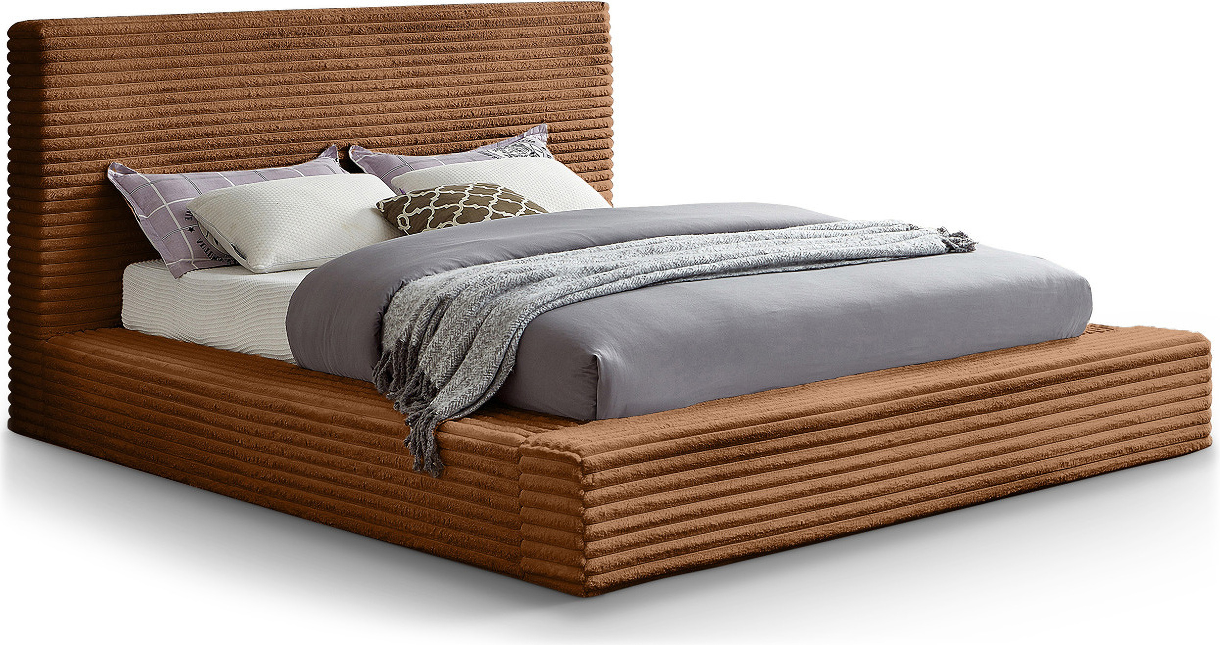 Dexter Corduroy Fabric King Bed In Saddle by Meridian | 1StopBedrooms