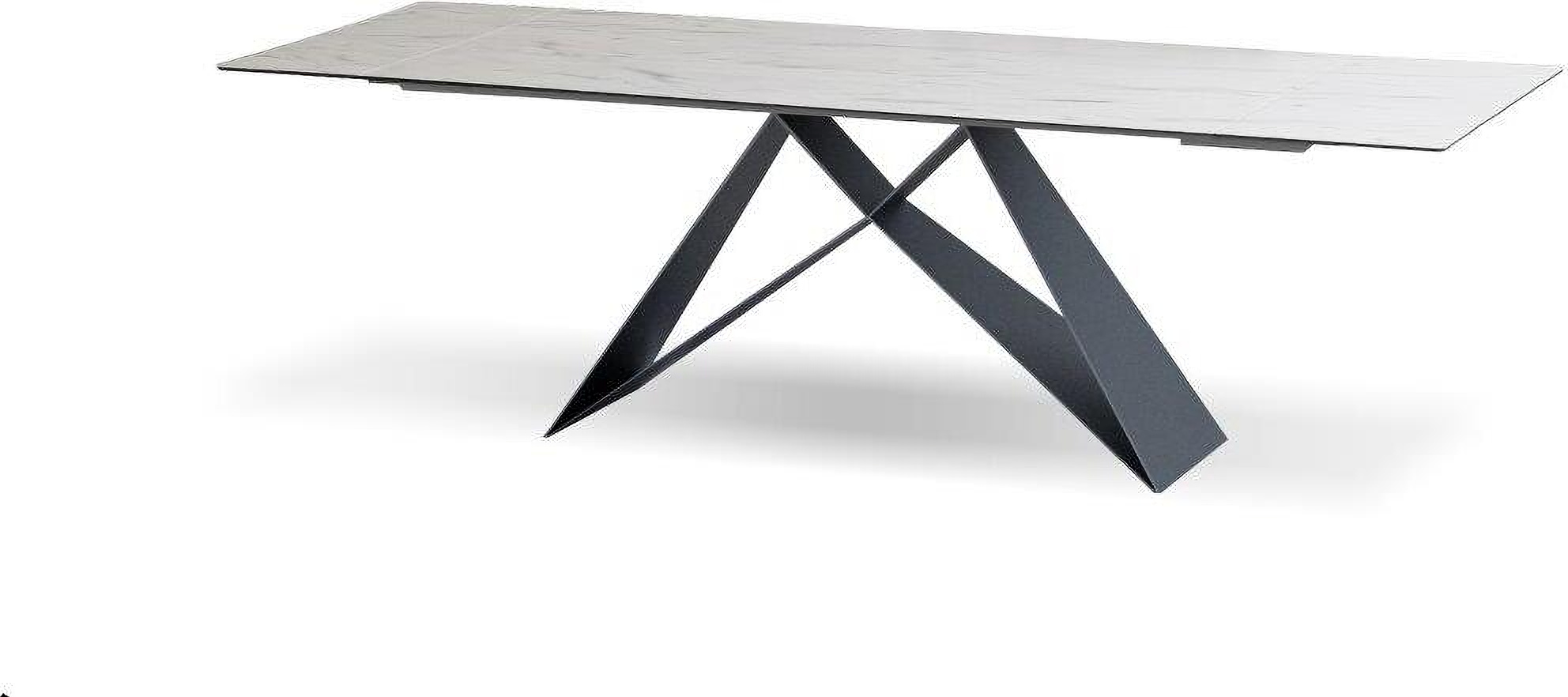 The W Carerra Ceramic Extension Dining Table With Black Base by Mobital ...