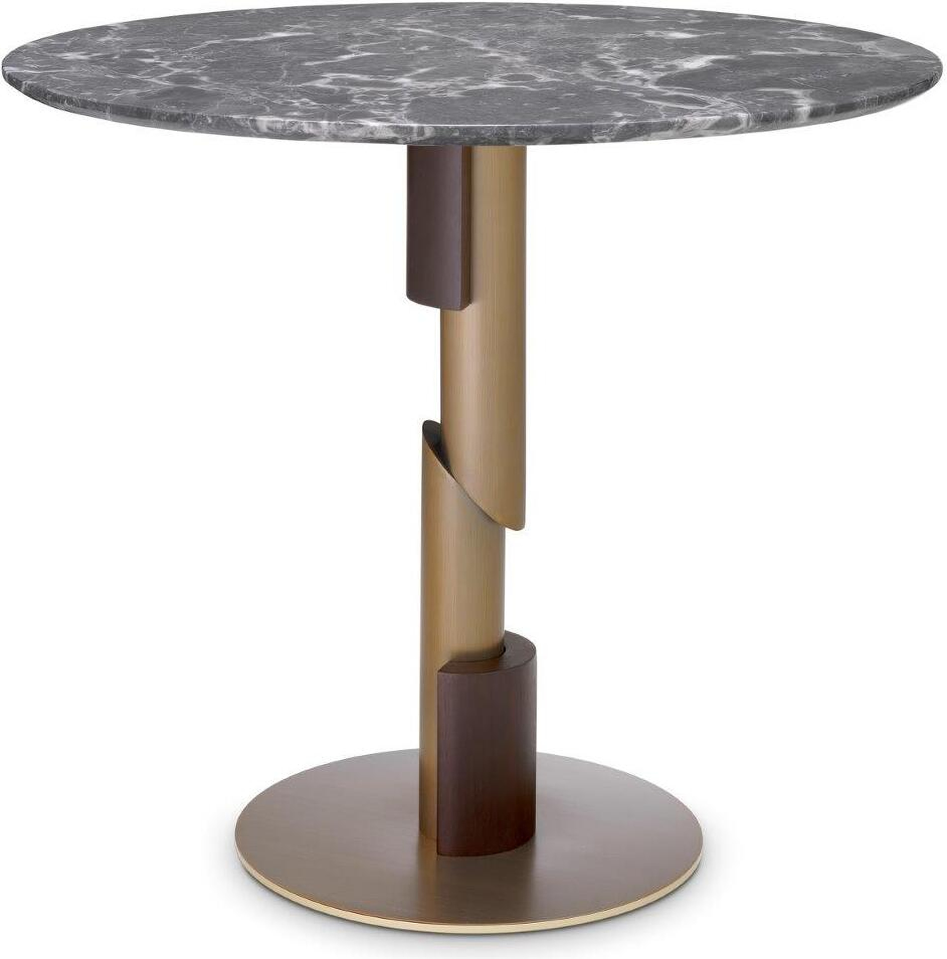 Dining Table Flow Brushed Brass Grey Marble by Eichholtz | 1StopBedrooms