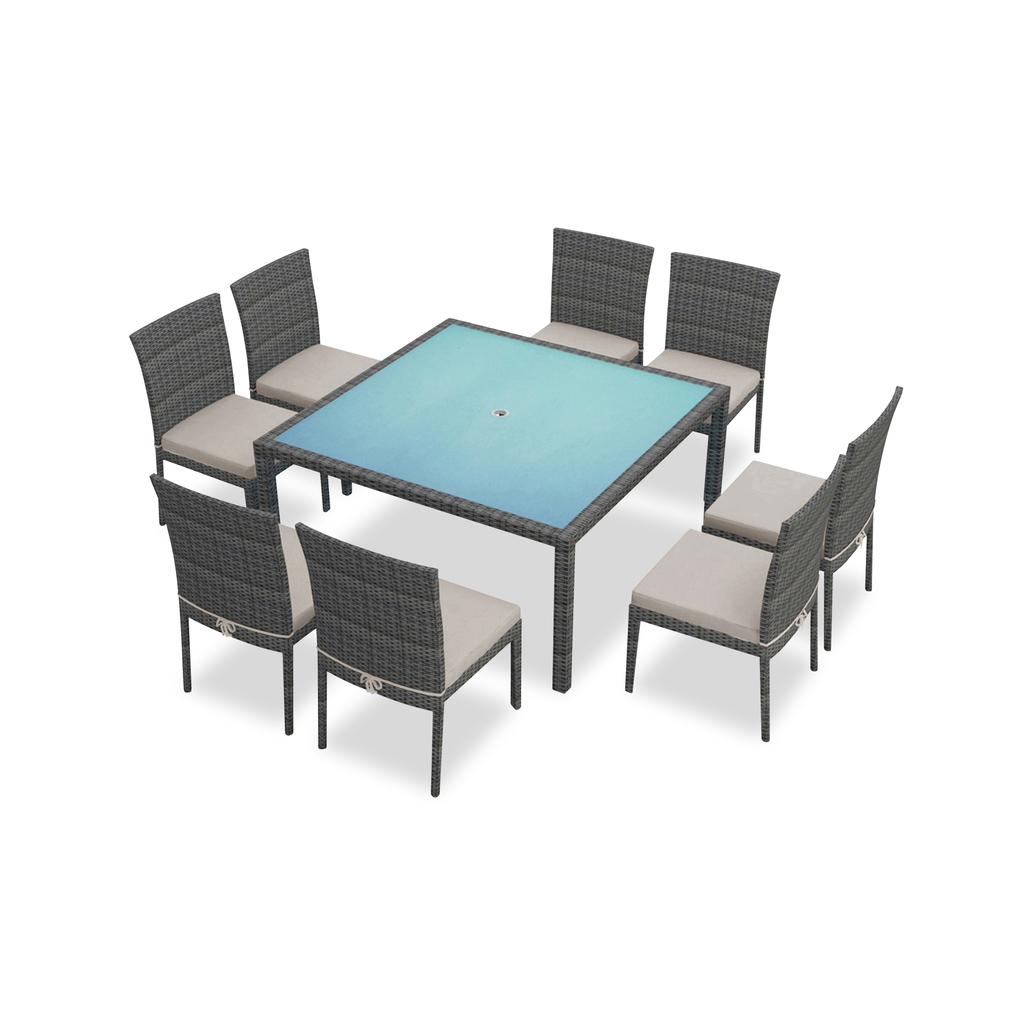 District 9 Piece Square Dining Set In Cast Silver and Slate by Harmonia ...