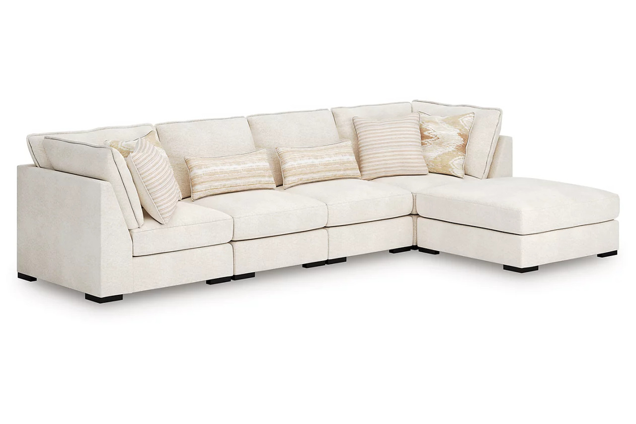Donelson Creek 4-Piece Sectional and Ottoman In Vanilla by Ashley ...