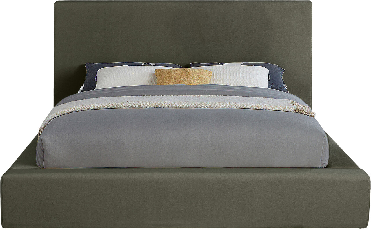 Dorian Velvet Queen Bed In Green Velvet by Meridian | 1StopBedrooms
